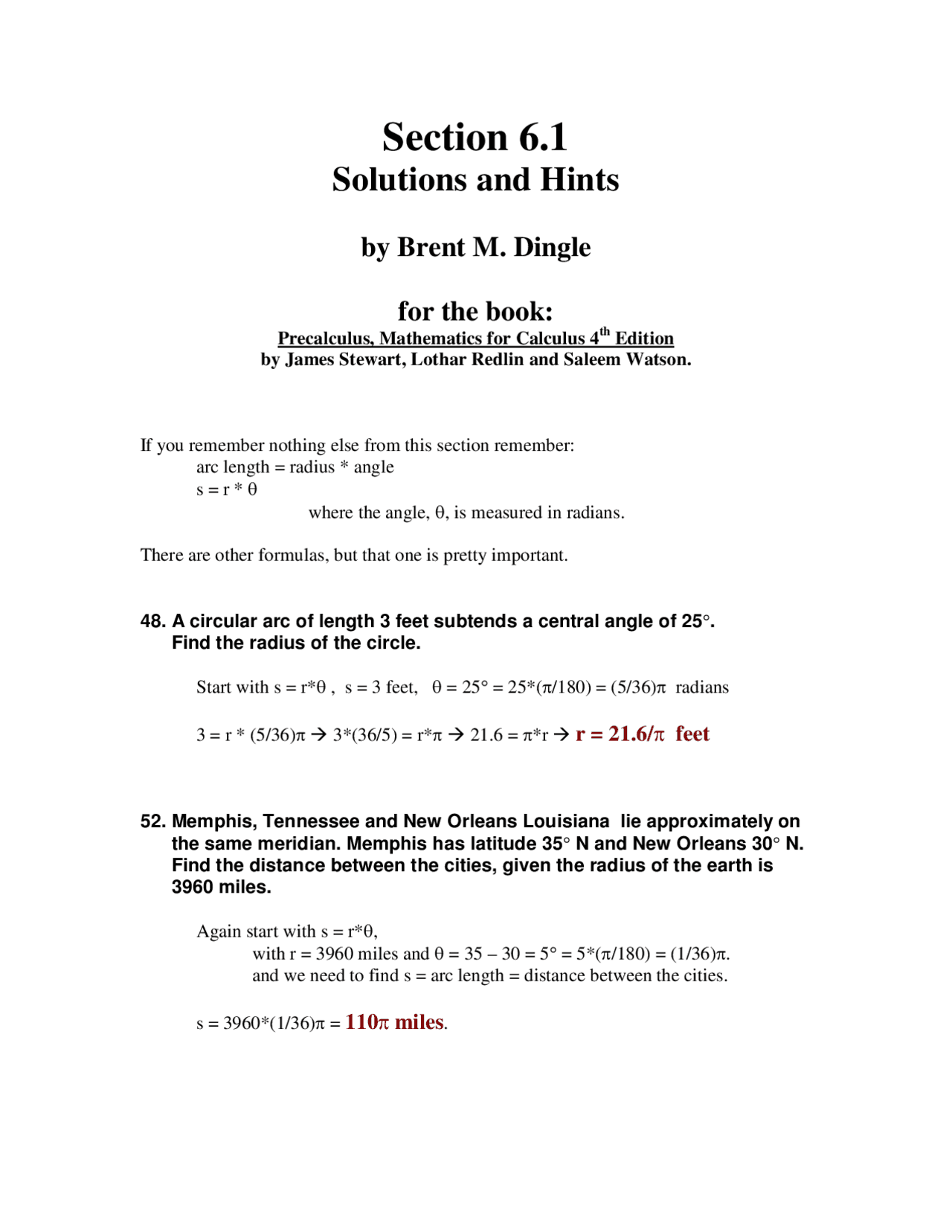 Section 61 Lecture Notes Mathematics Docsity