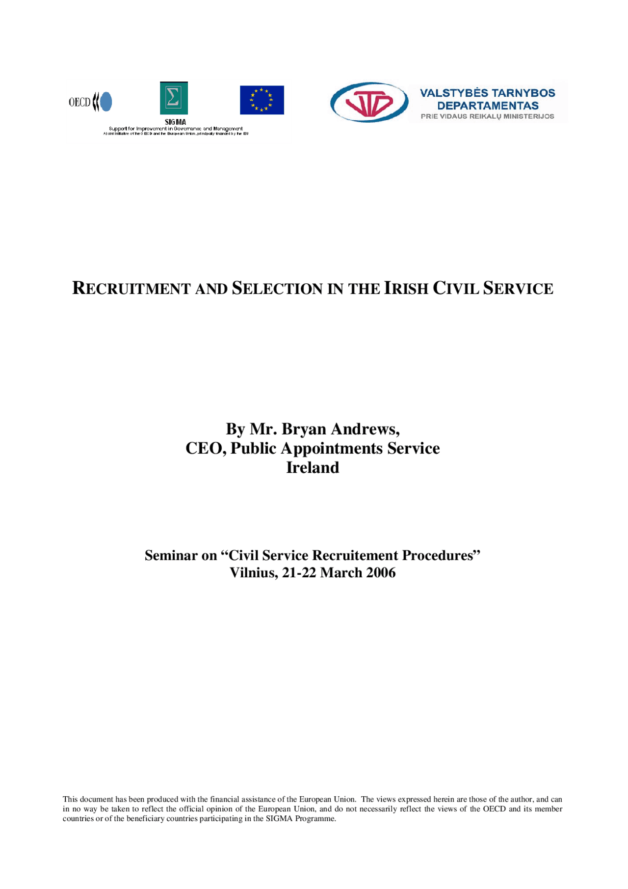Recruitment and selection in the irish civil service | Summaries ...