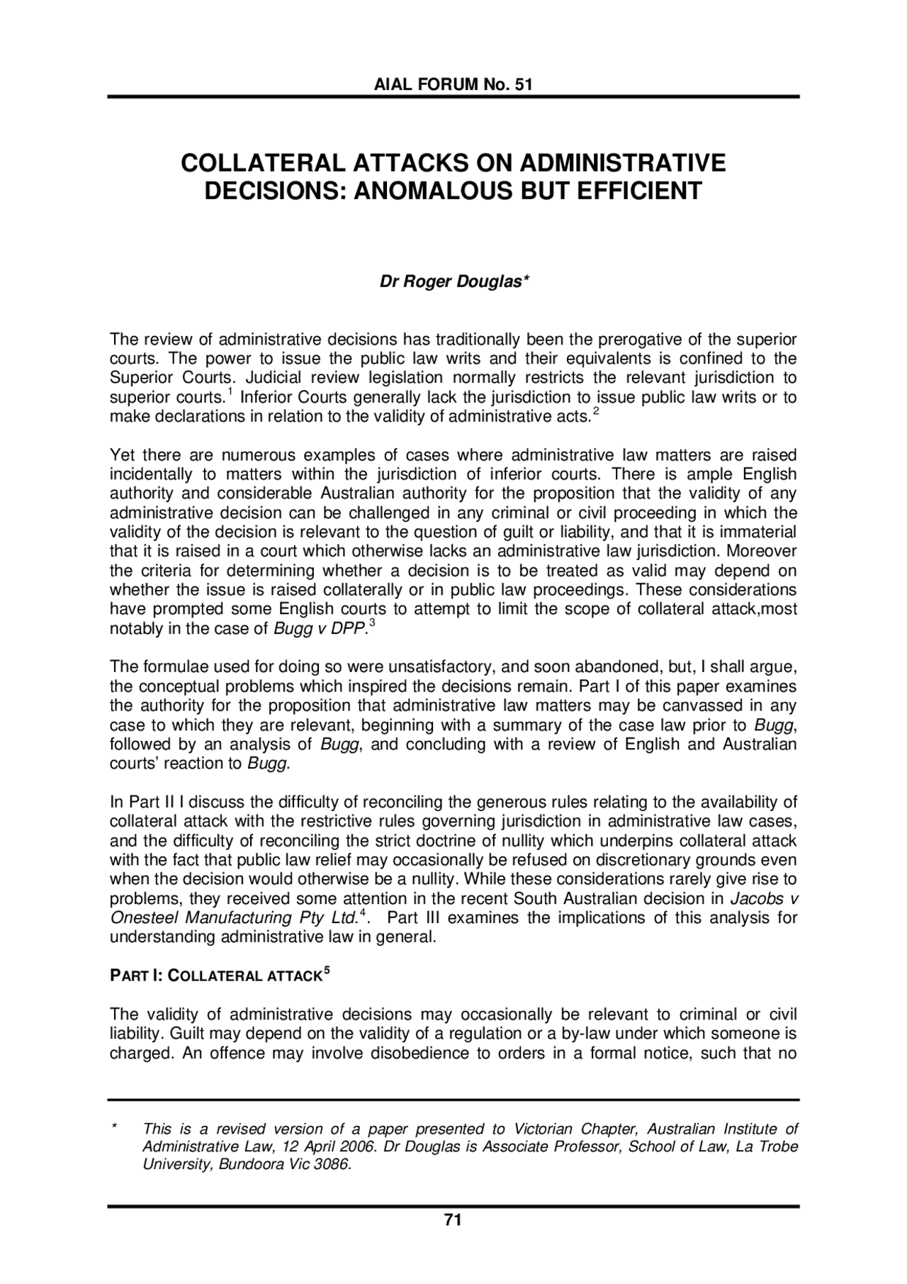 COLLATERAL ATTACKS ON ADMINISTRATIVE ... | Lecture notes Law | Docsity