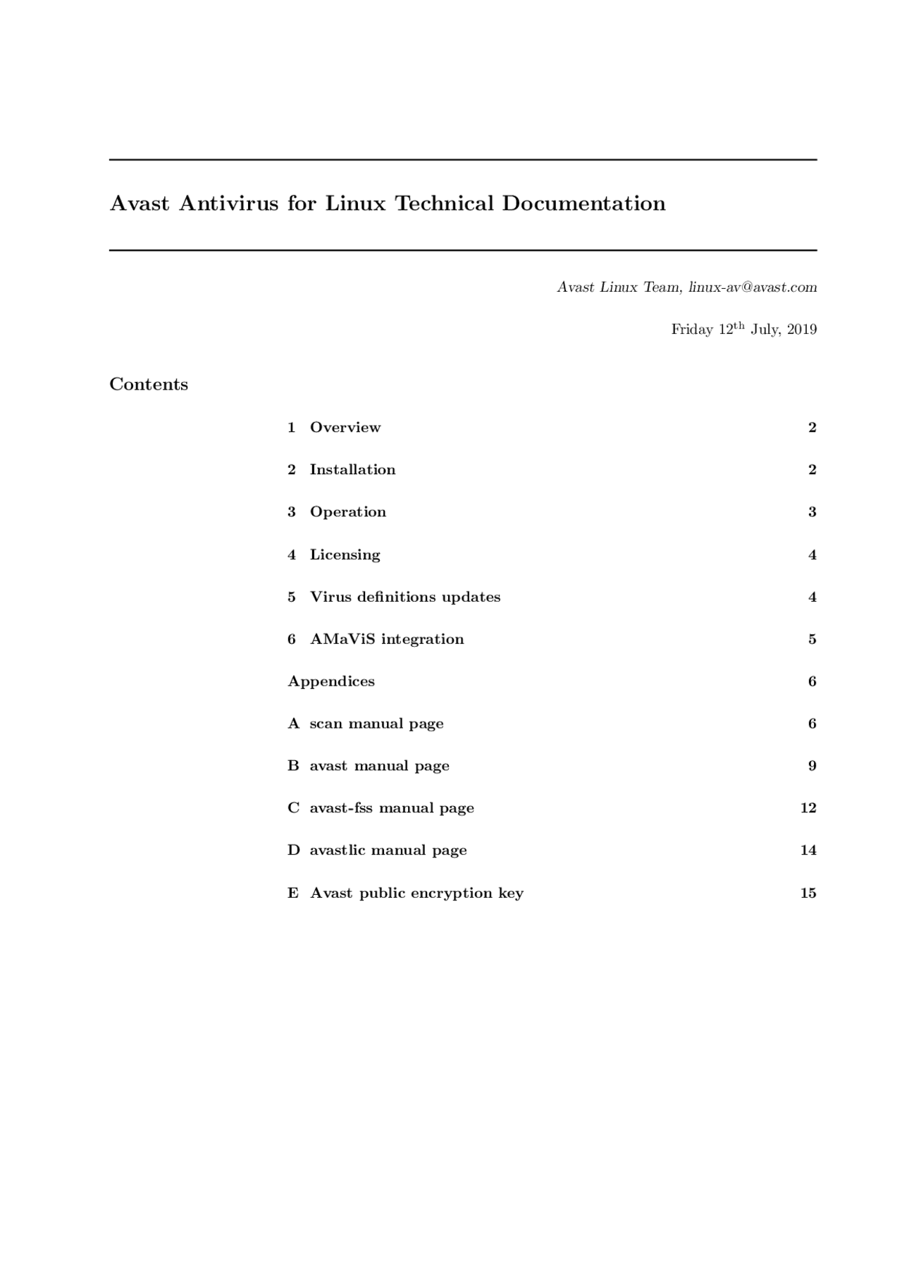 Avast Antivirus for Linux Technical Documentation | Lecture notes ...