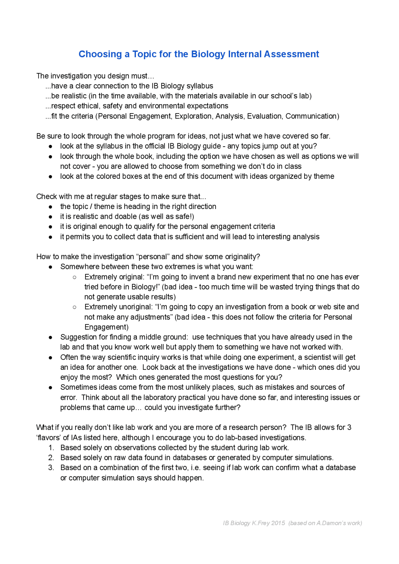 Ib Biology Lab Example