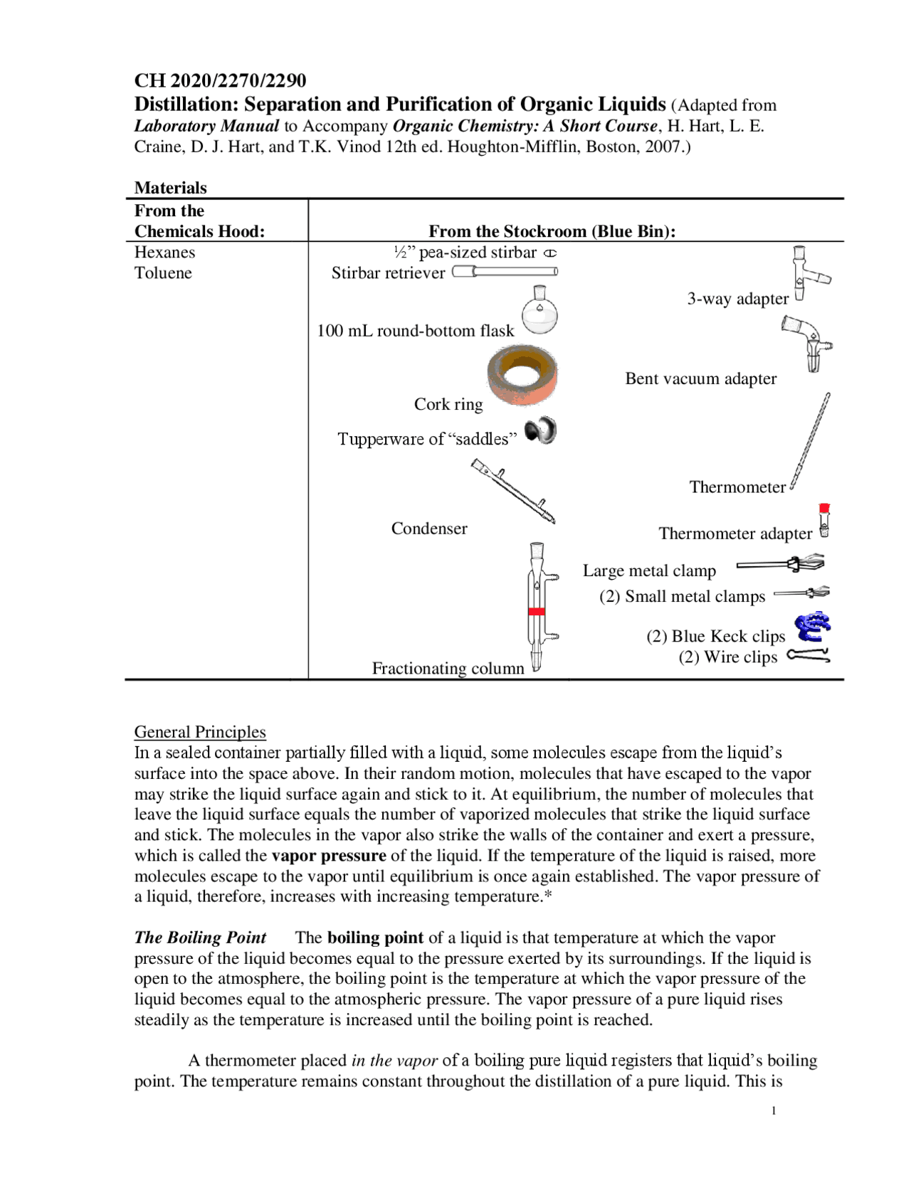 Distillation.pdf | Study notes Organic Chemistry | Docsity
