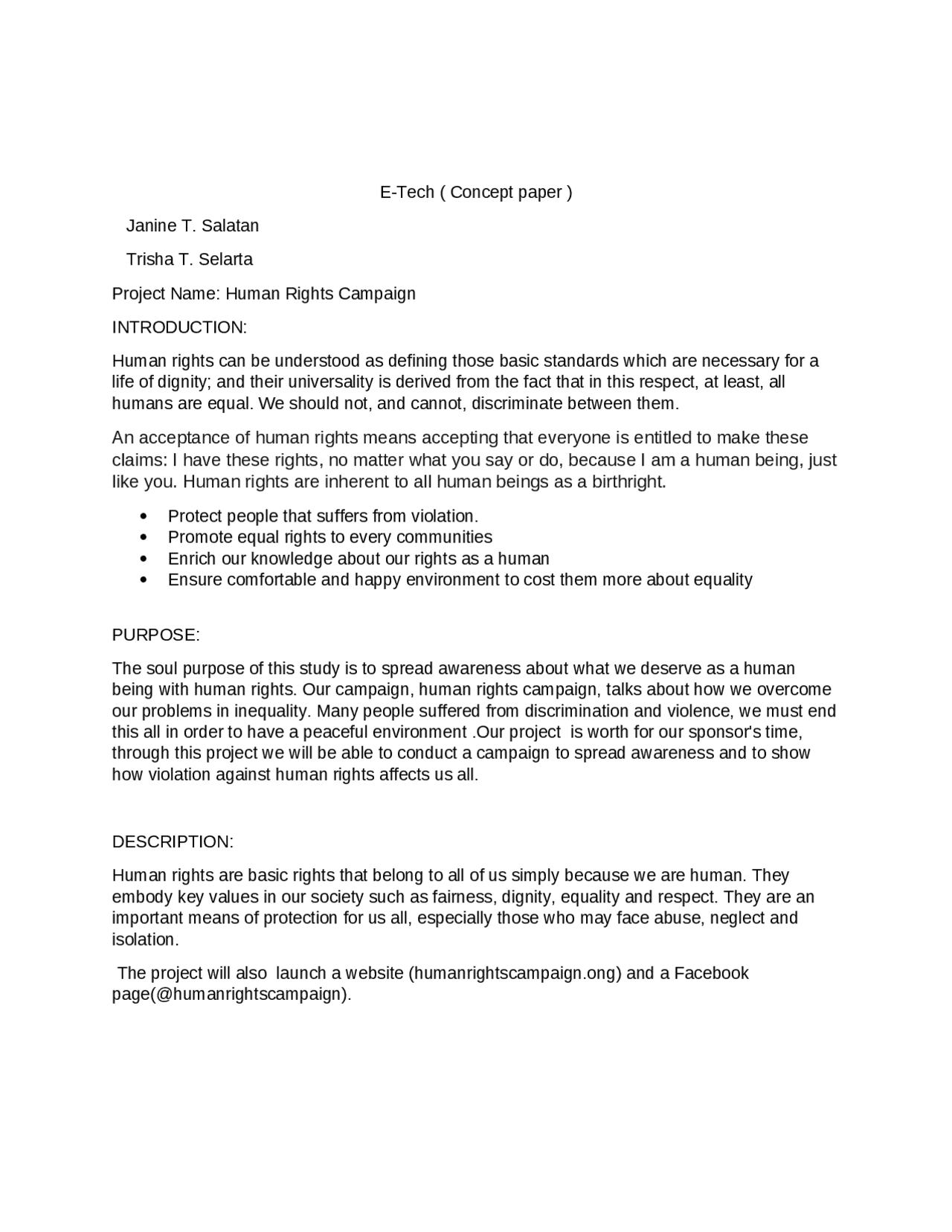 Concept paper in TLE Subject | High school final essays English | Docsity