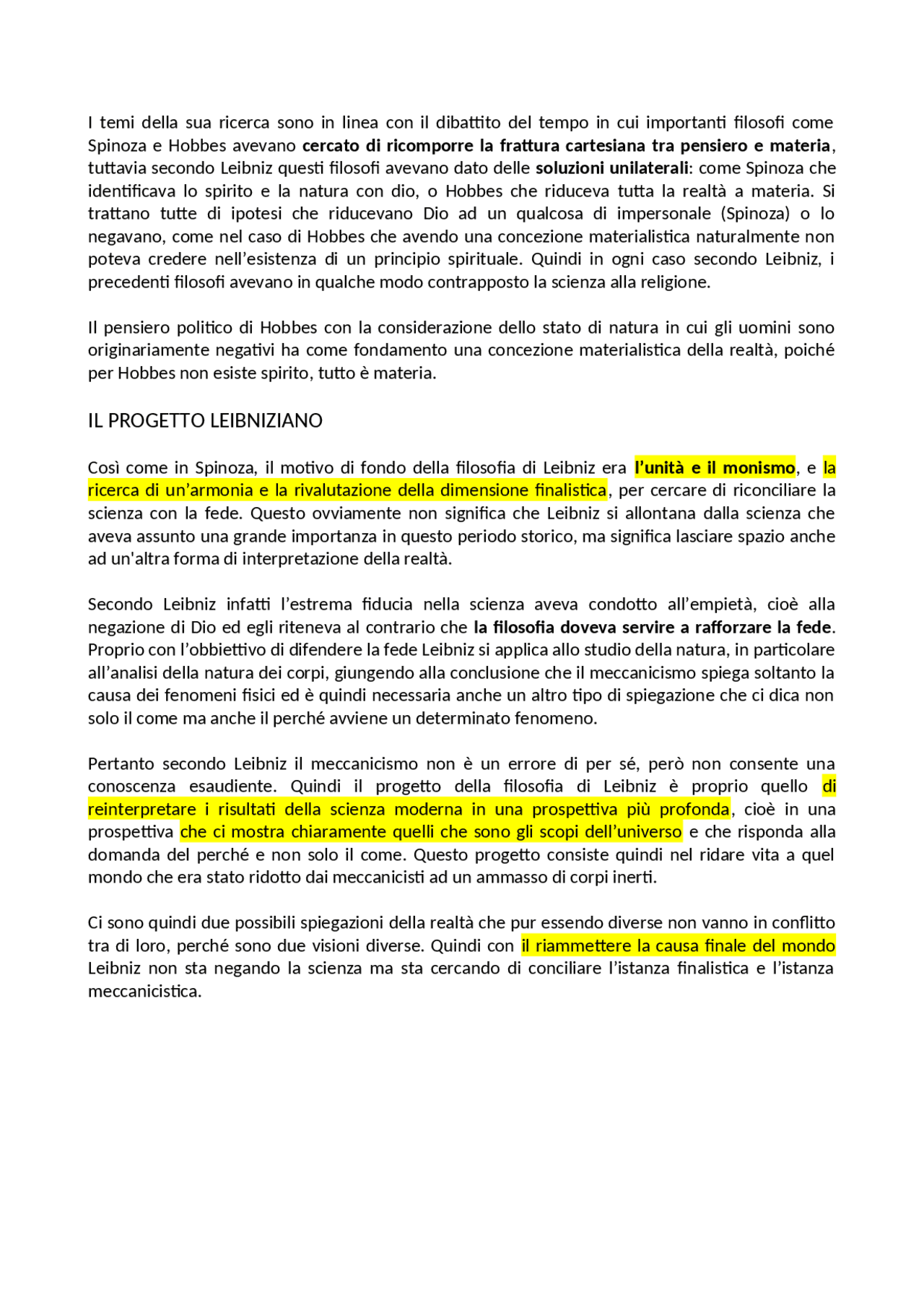 Leibniz Pensiero Vita E Opere Appunti Di Filosofia Docsity