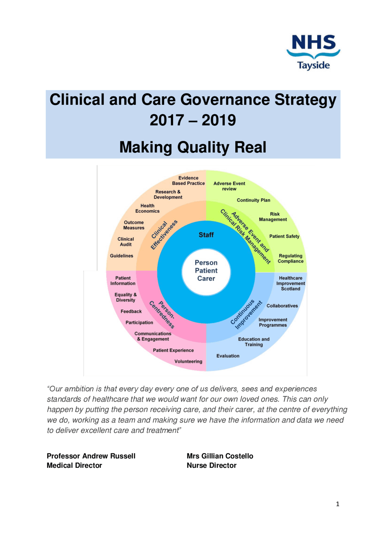 Clinical and Care Governance Strategy 2017 | Study notes Medicine | Docsity