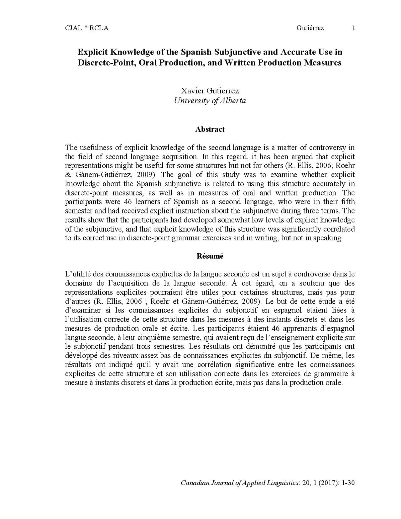 Explicit Knowledge Of The Spanish Subjunctive And Accurate