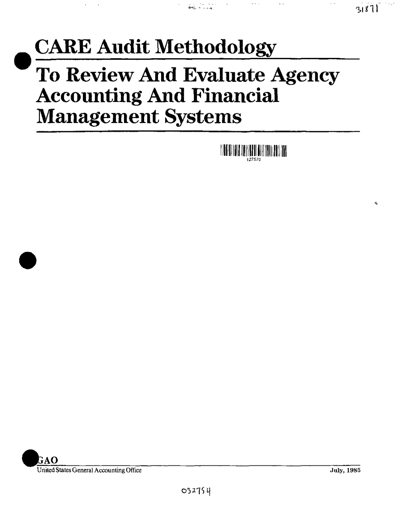 CARE Audit Methodology: To Review and Evaluate Agency ... | Summaries ...