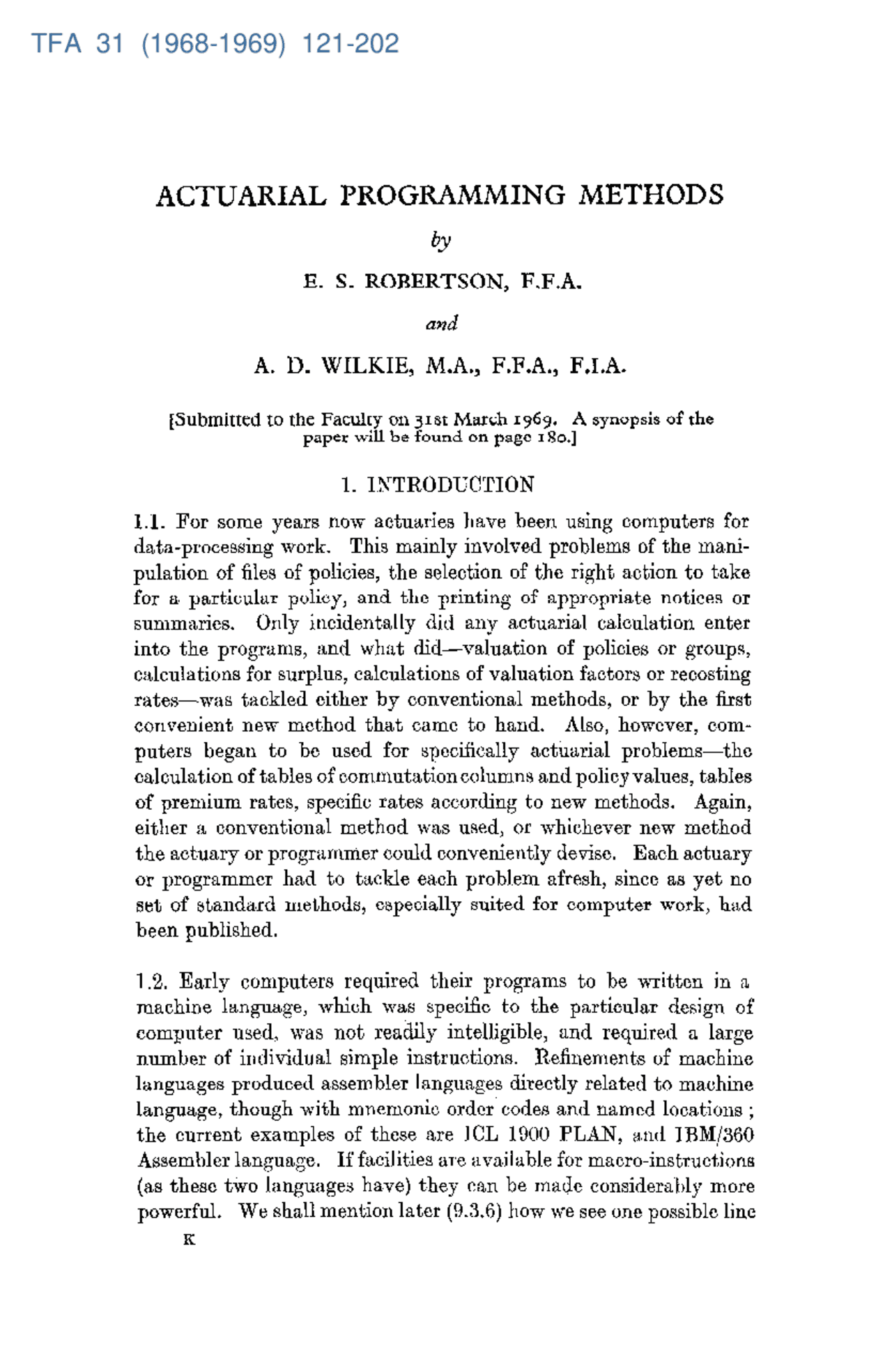 Actuarial Programming Methods Lecture Notes Printing Docsity