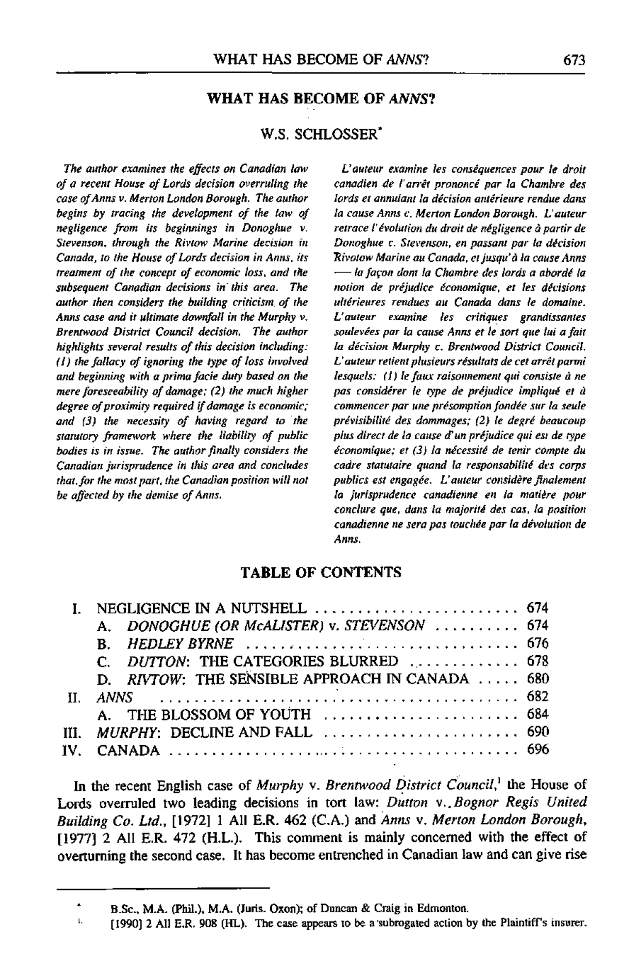 What Has Become Of Anns Ws Schlosser Slides Law Docsity