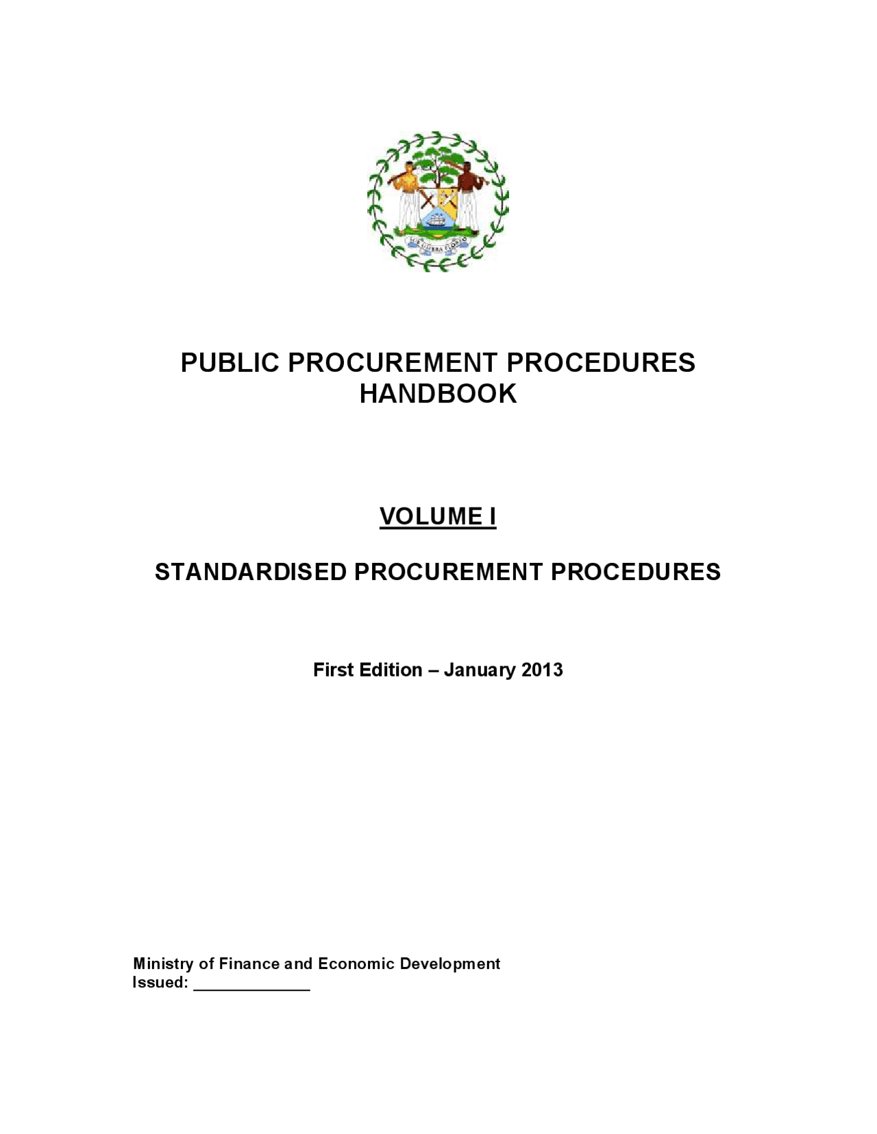 PUBLIC PROCUREMENT PROCEDURES HANDBOOK | Lecture notes Finance | Docsity