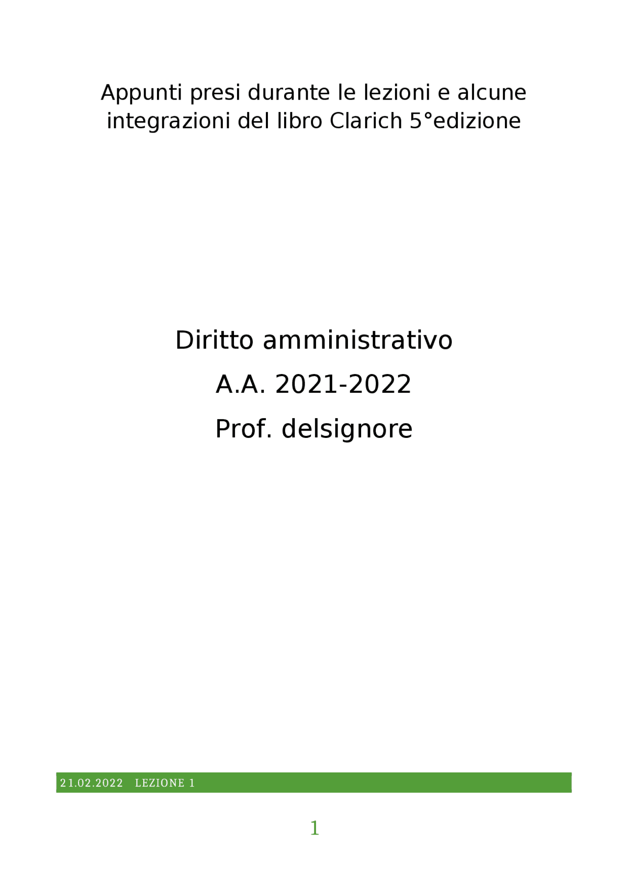 Appunti Integrazioni Dal Libro Di Diritto Amministrativo Dispense