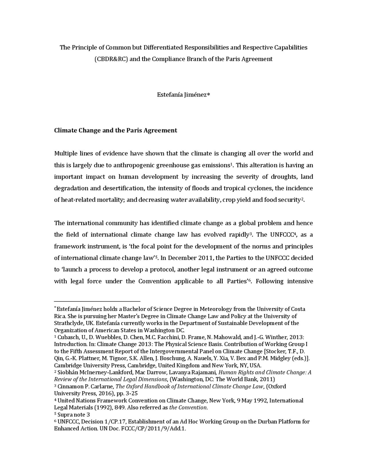 Climate Change Law: CBDR&RC Principle and Compliance in Paris Agreement ...