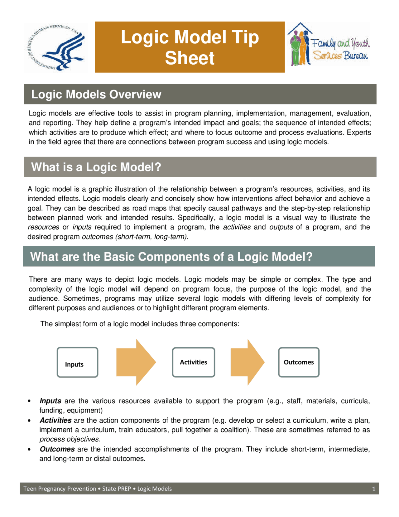 Logic Model Tip Sheet Lecture Notes Logic Docsity
