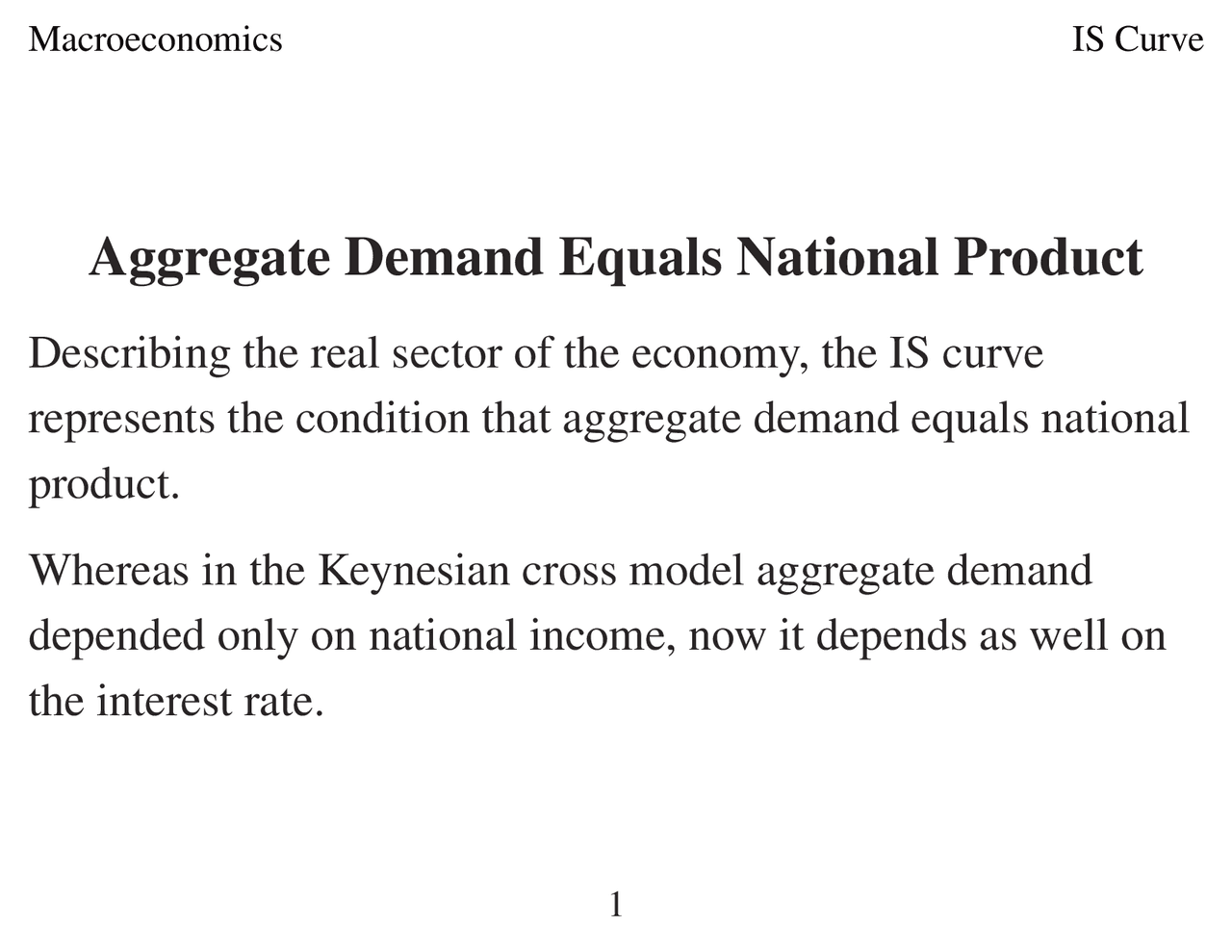 Macroeconomics IS Curve | Study Guides, Projects, Research ...