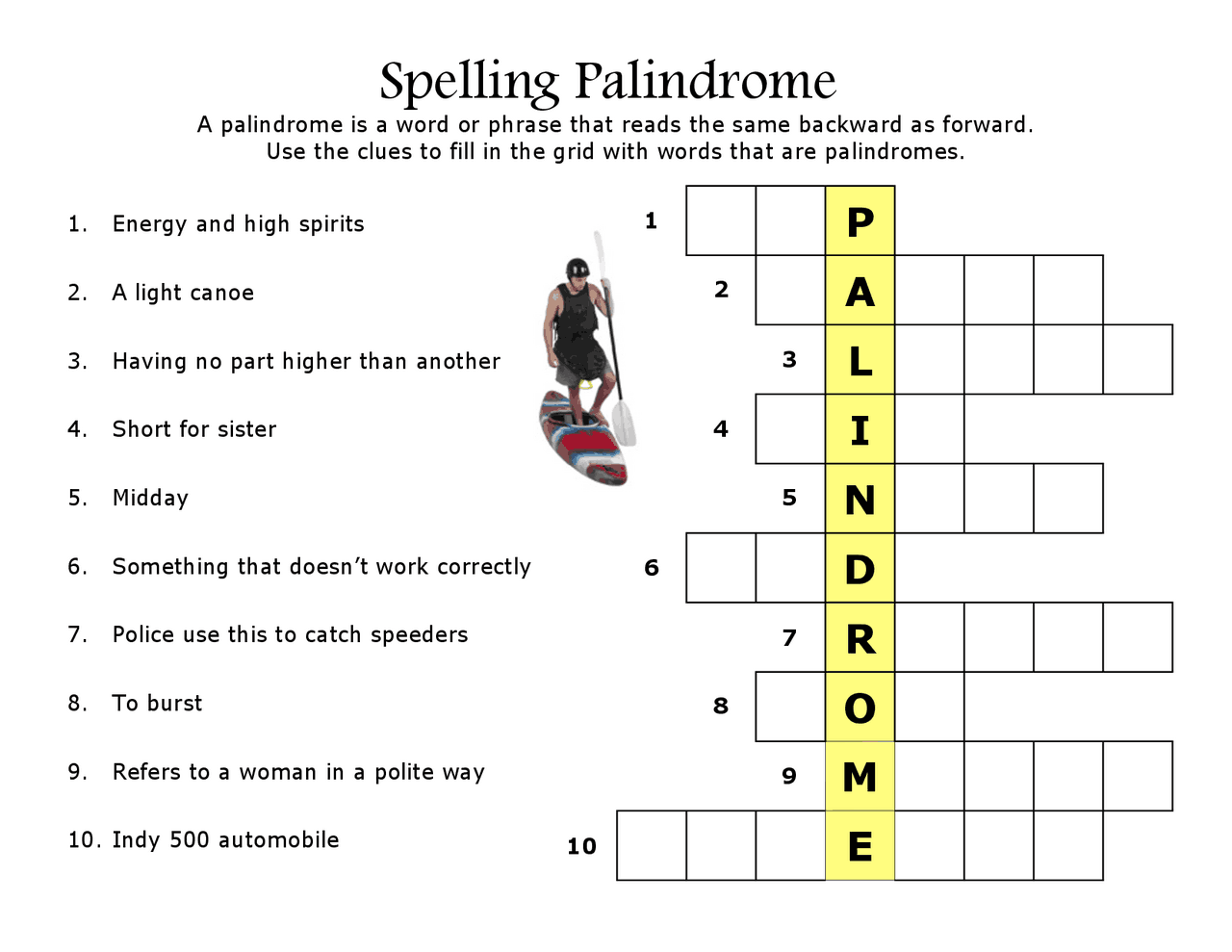 Spelling Palindrome | Study notes English Language | Docsity