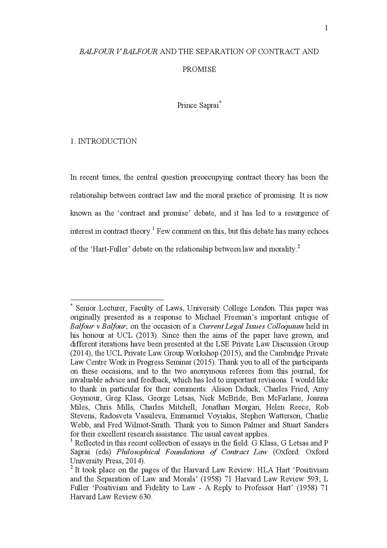 Contract Law and Promising: Personal Detachment or Relational Norms ...