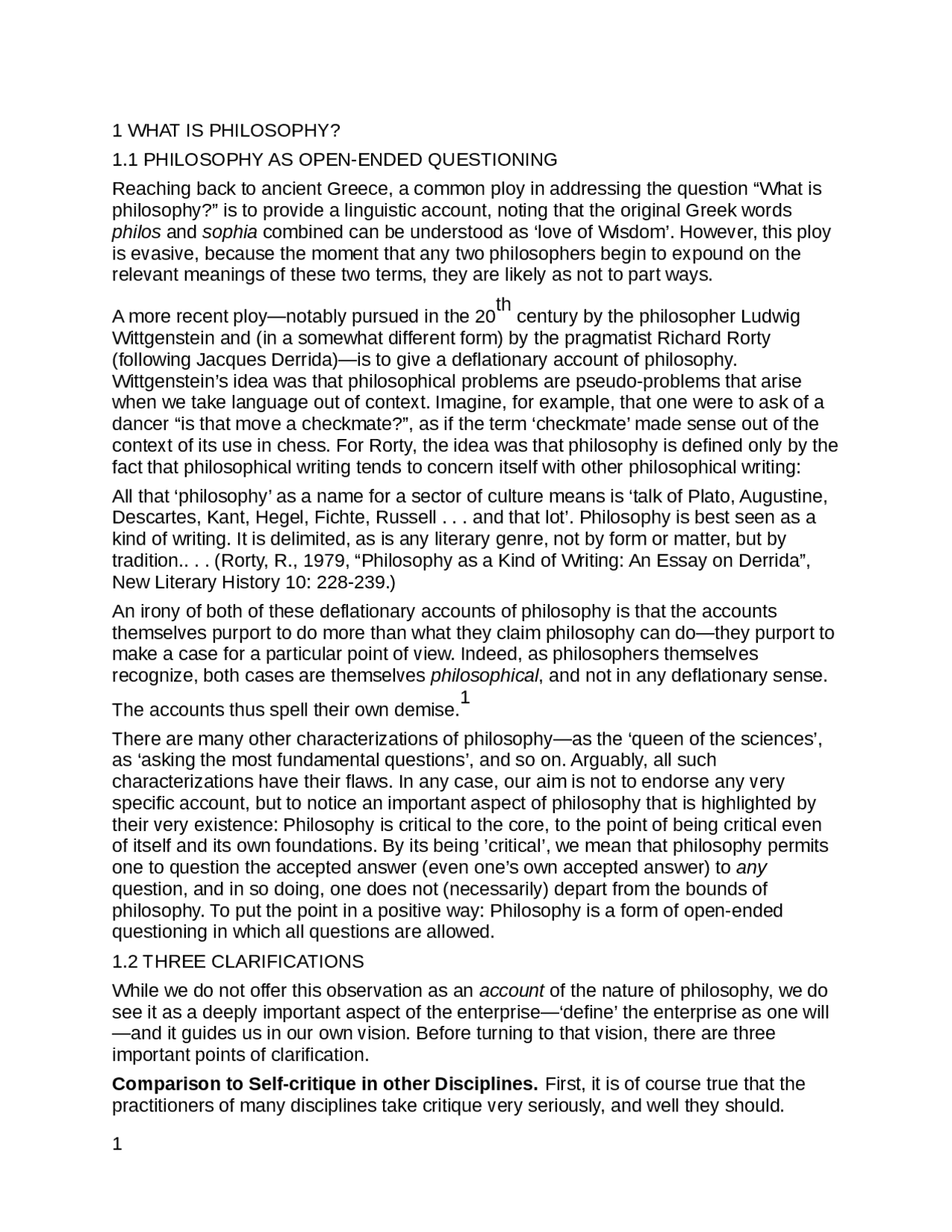 Philosophy: The Love of Open-Ended Questions and Critical Inquiry ...