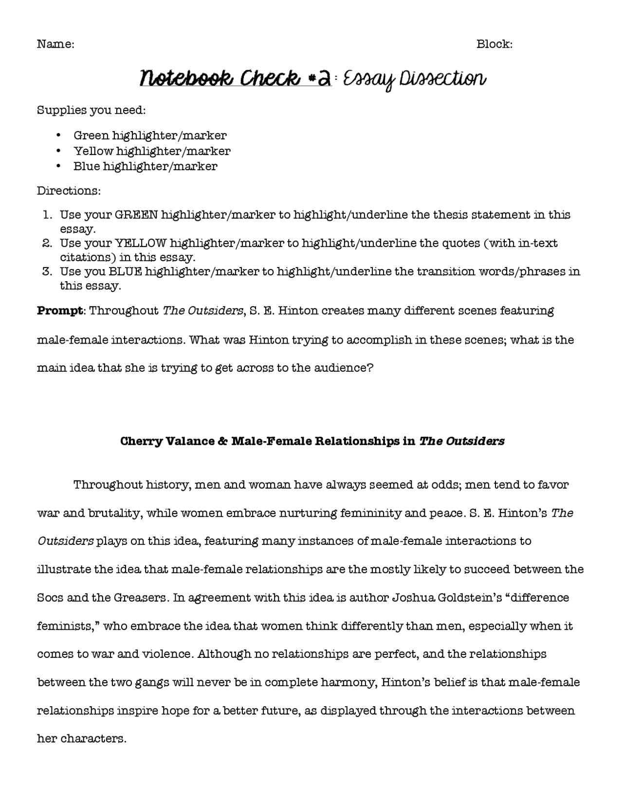 Notebook Check #2: Essay Dissection | Schemes and Mind Maps History ...