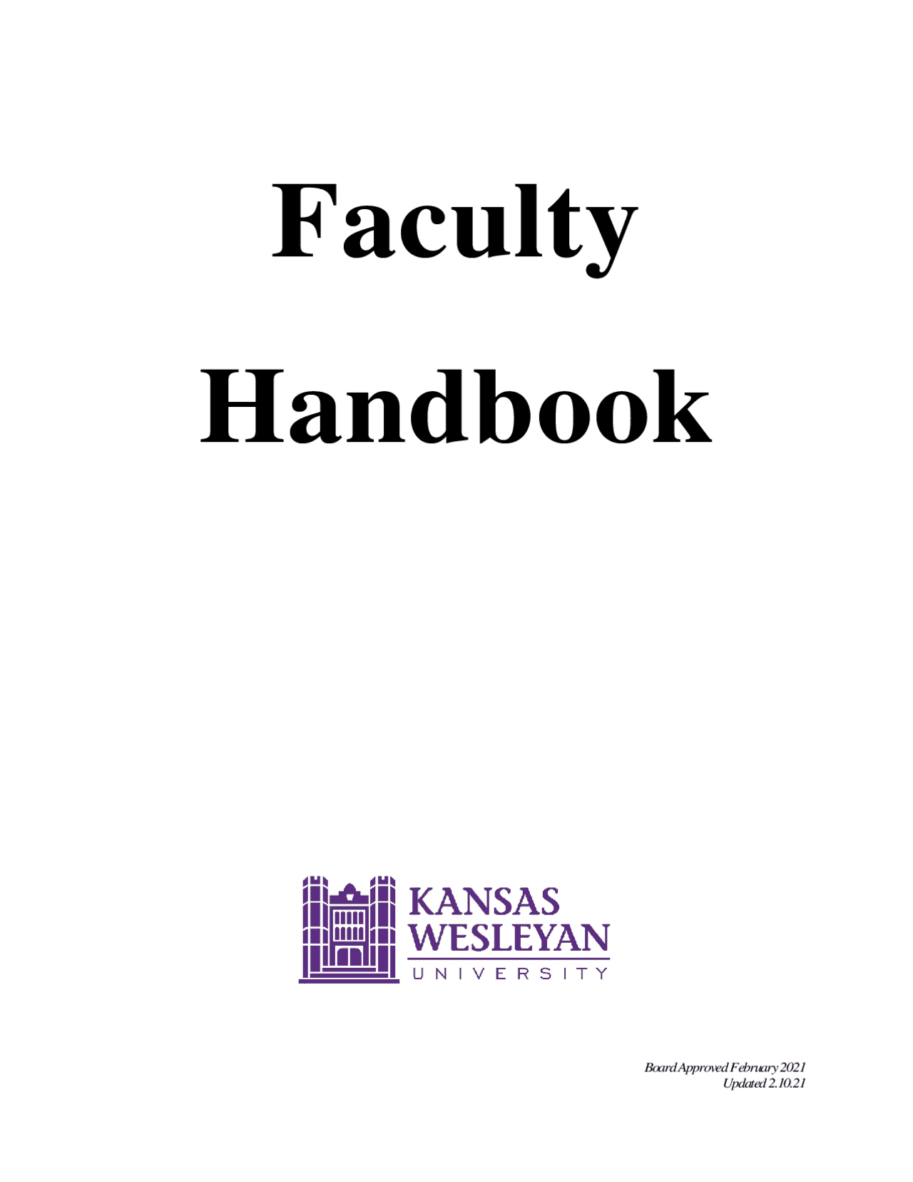 Faculty Handbook | Study notes Business | Docsity