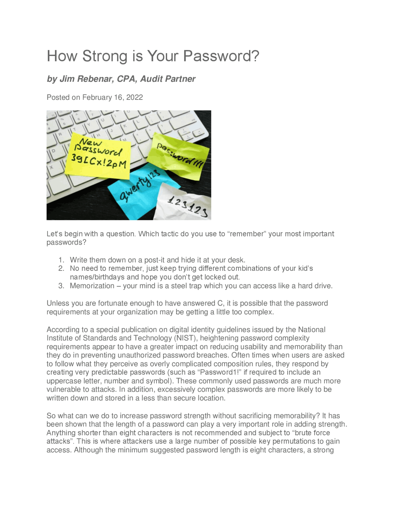 Password Complexity and Memorability: Finding the Balance | Schemes and ...