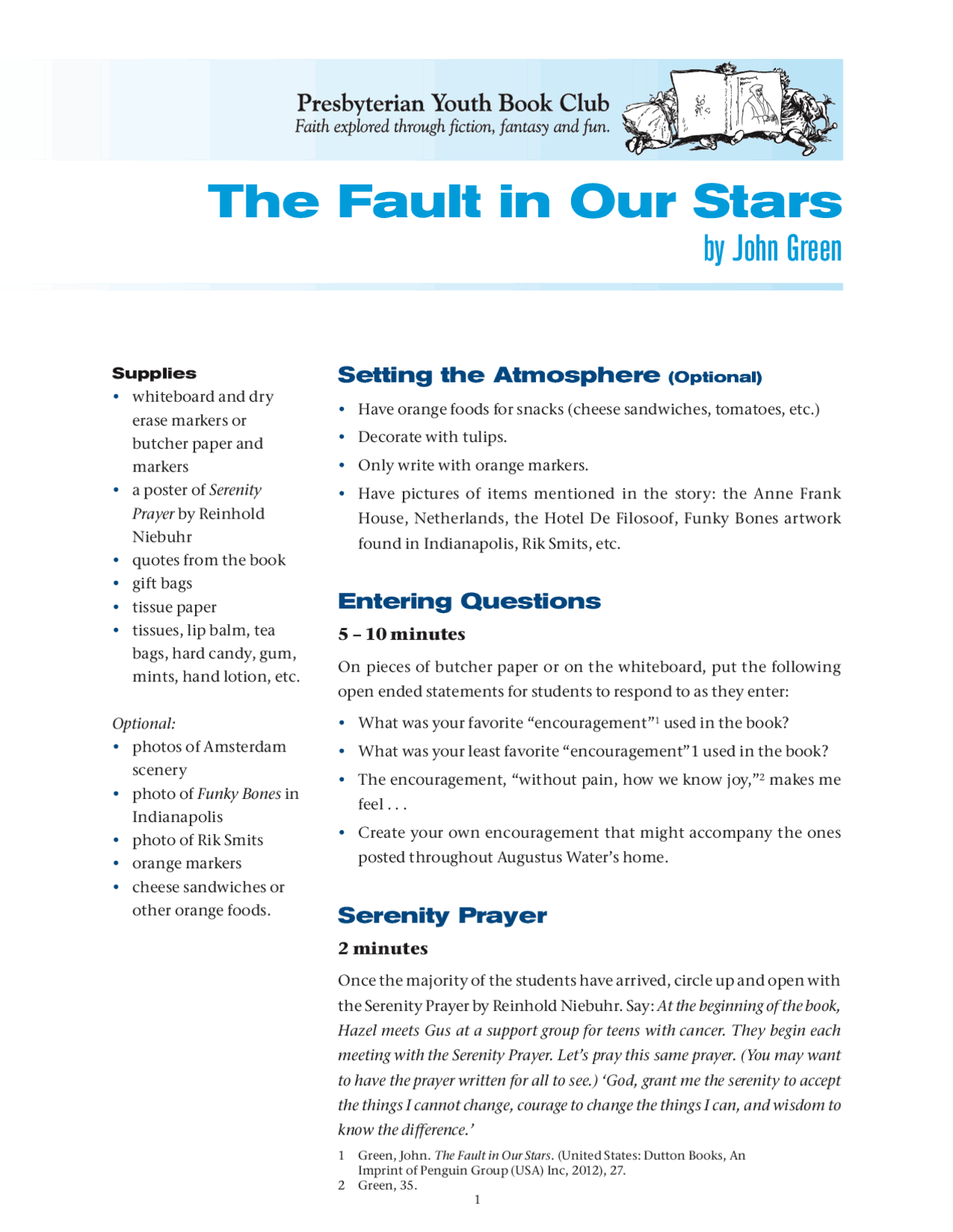 The Fault in Our Stars Book Club: Setting the Atmosphere and Discussion ...