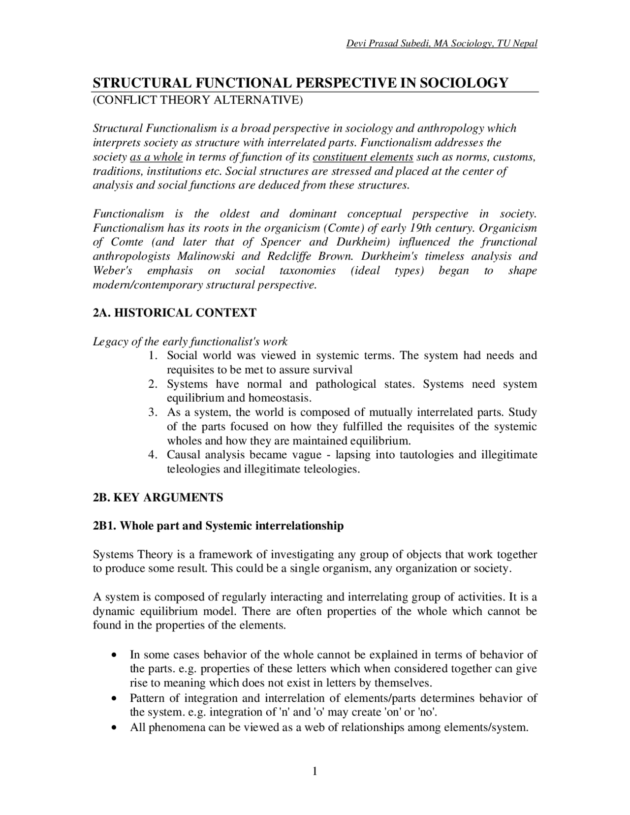 STRUCTURAL FUNCTIONAL PERSPECTIVE IN SOCIOLOGY | Study notes Sociology ...