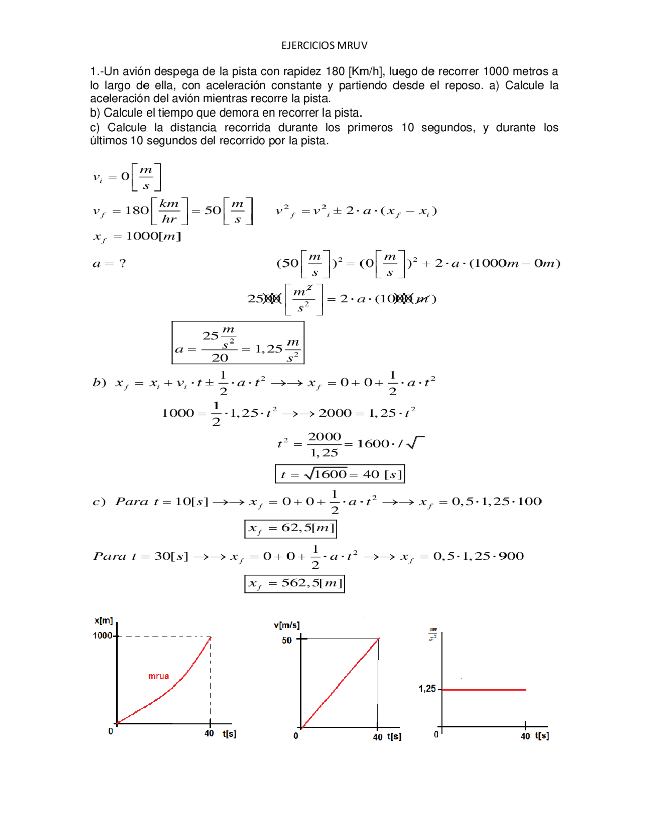 Ejercicios Cinematica Ejercicios De Física Docsity