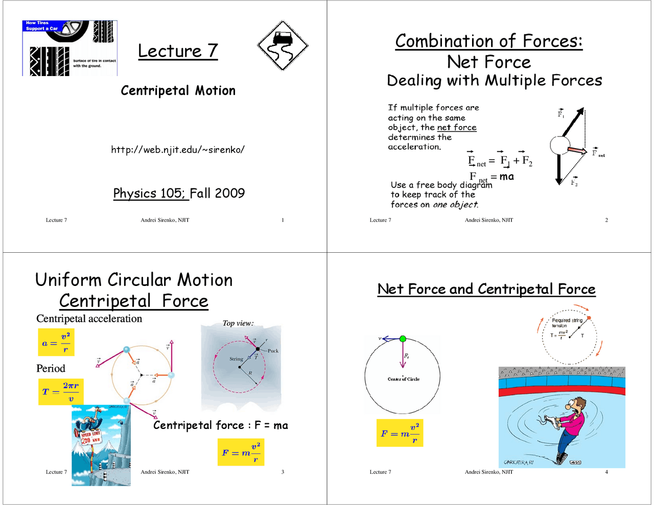Net Force Uniform Circular Motion Centripetal Force | Study notes ...
