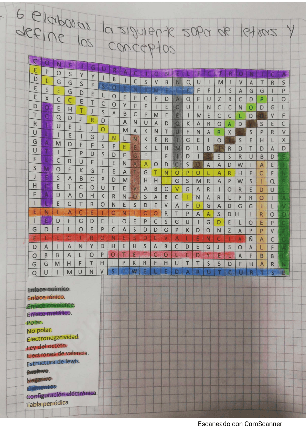 Sopa de letras quimica | Apuntes de Química | Docsity