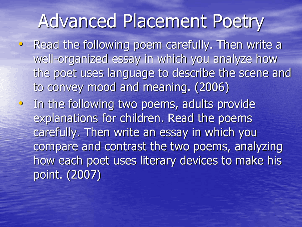 Read the following poem carefully. Then write a | Study notes Art | Docsity