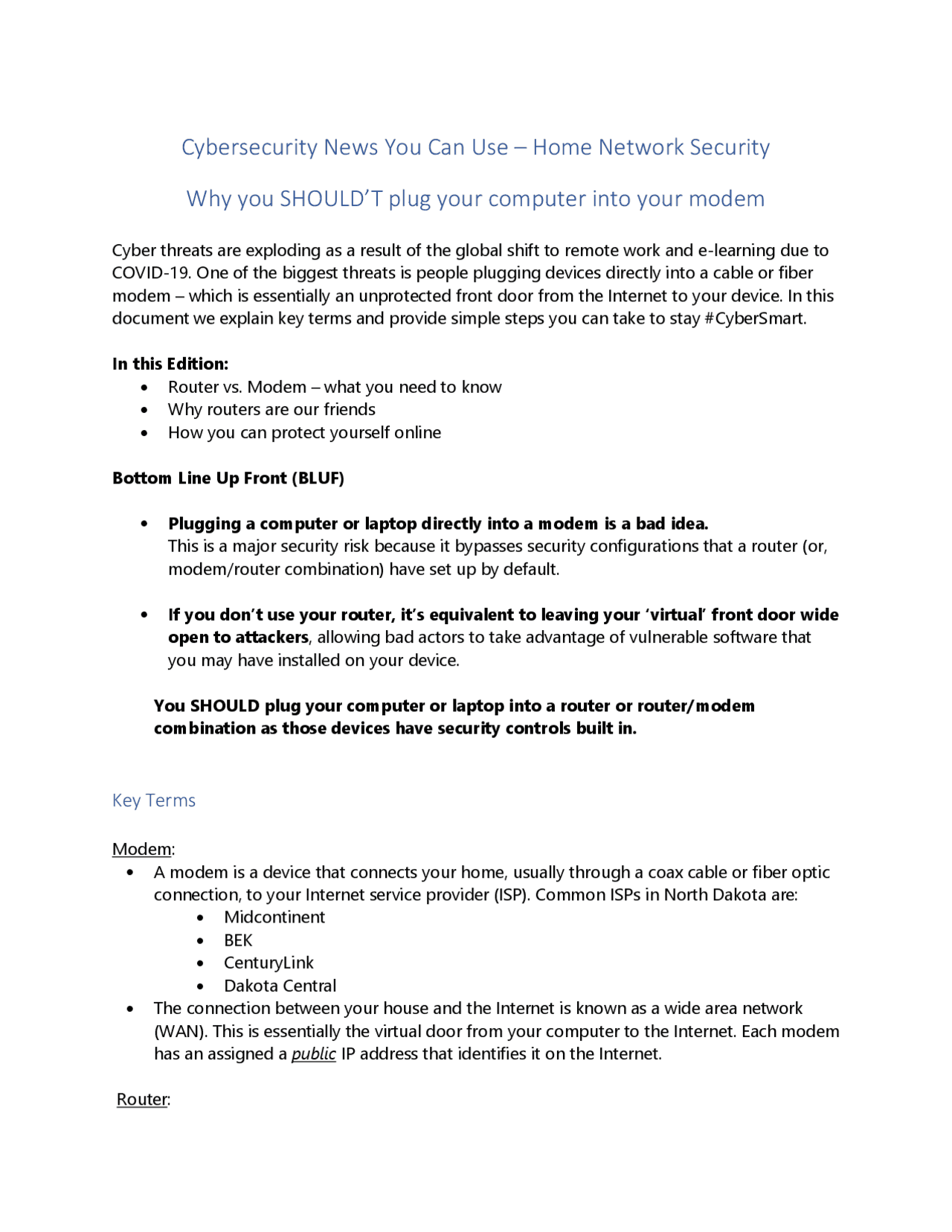 Home Network Security Routers And Modems Lecture Notes Network