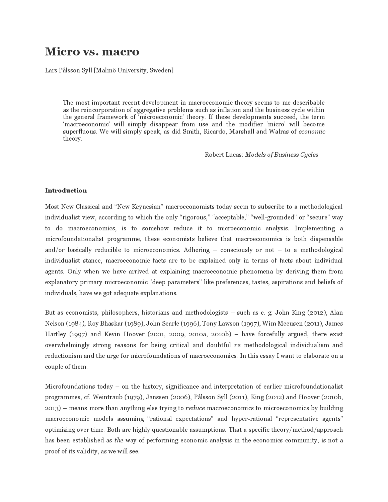Micro Vs Macro Lecture Notes Economics Docsity