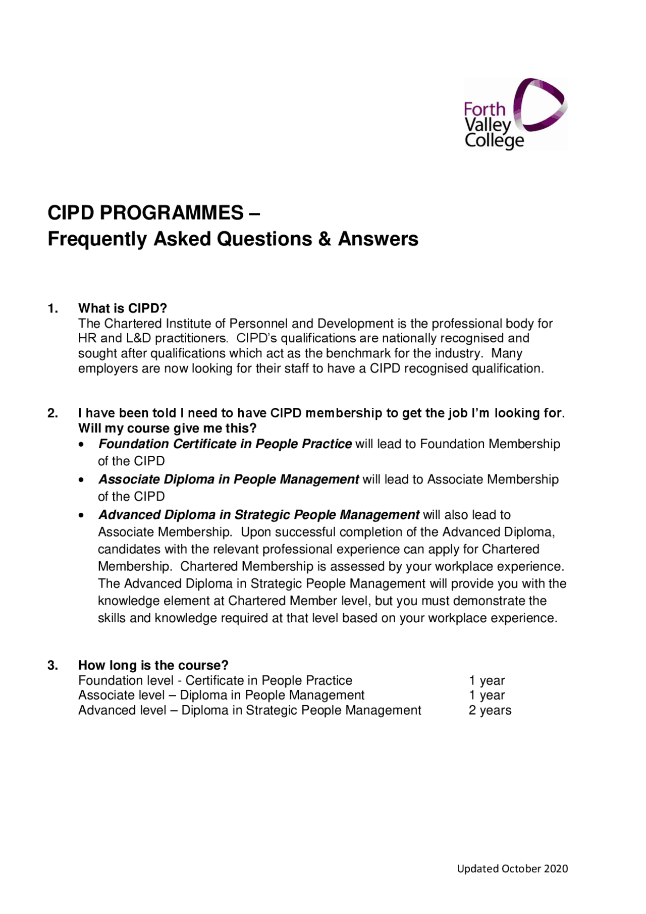 CIPD PROGRAMMES – Frequently Asked Questions & Answers | Schemes and ...