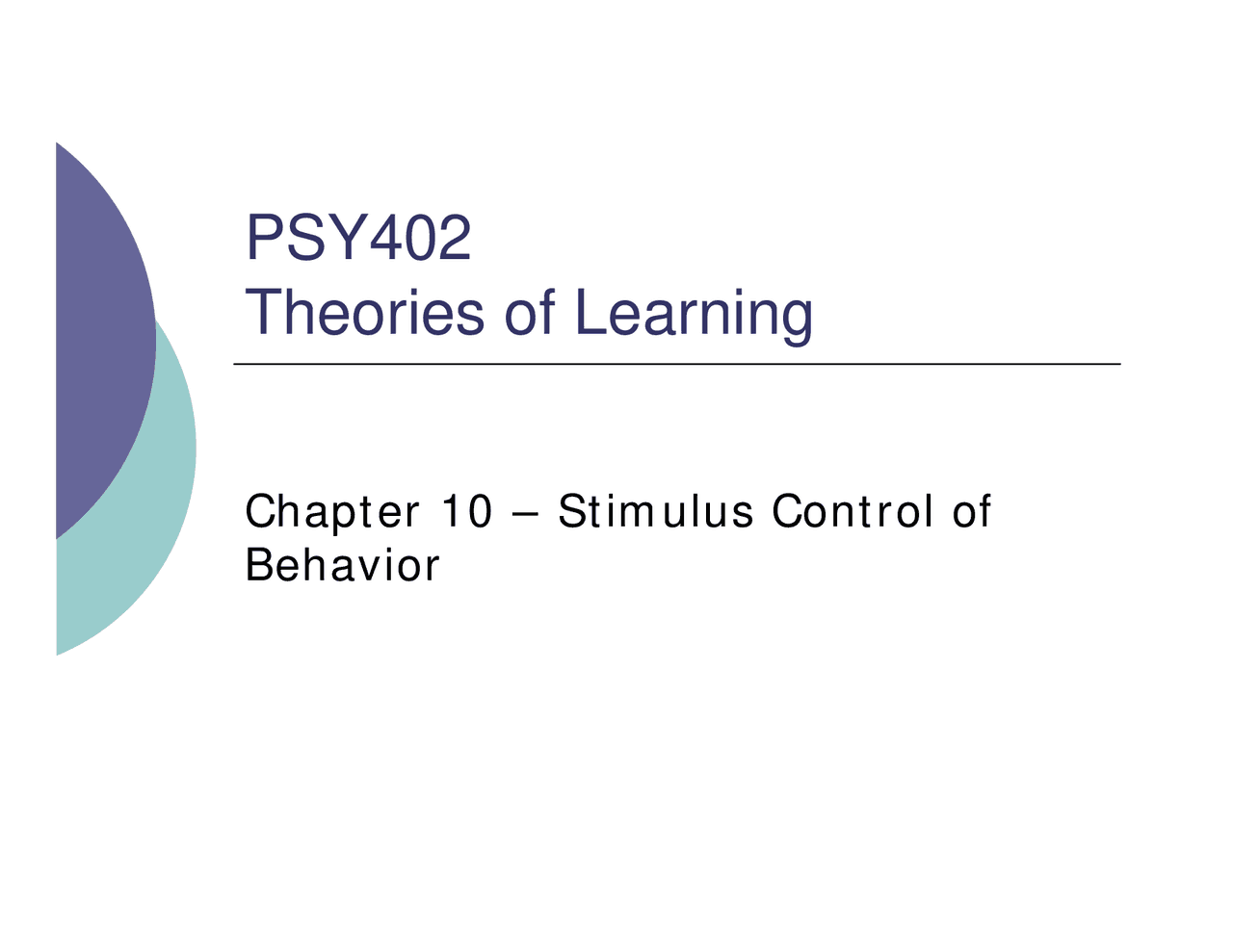 Stimulus Control and Generalization Gradients in Operant Conditioning ...