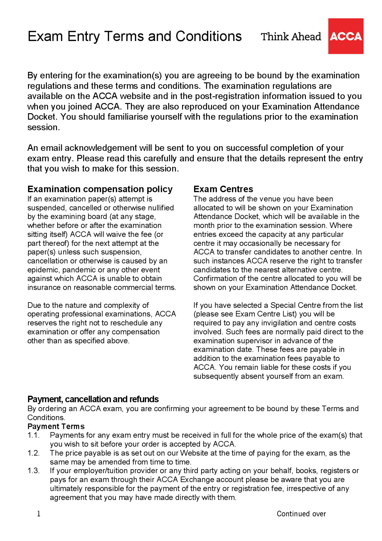 Exam Entry Terms And Conditions Lecture Notes Acting Docsity