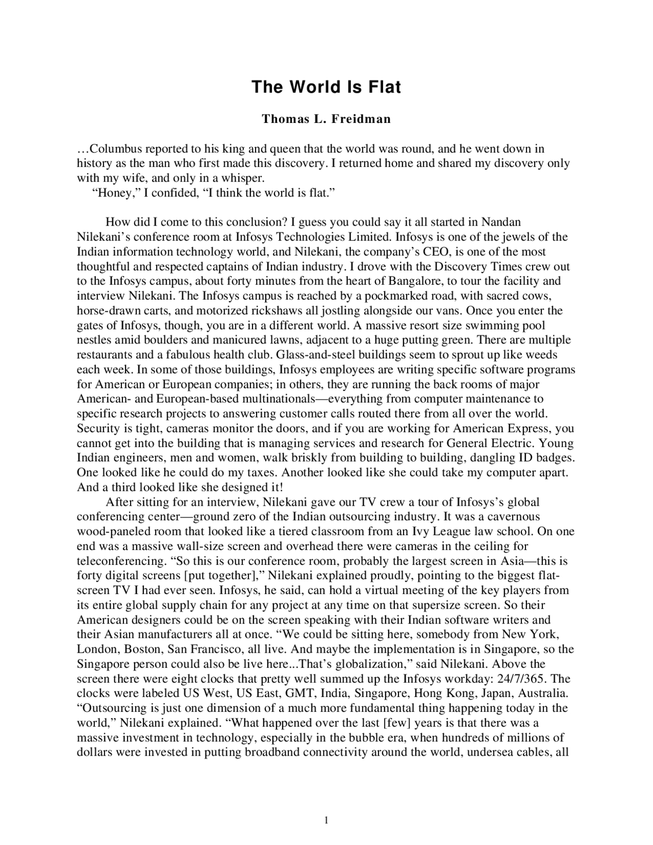 The World Is Flat | Study notes History | Docsity
