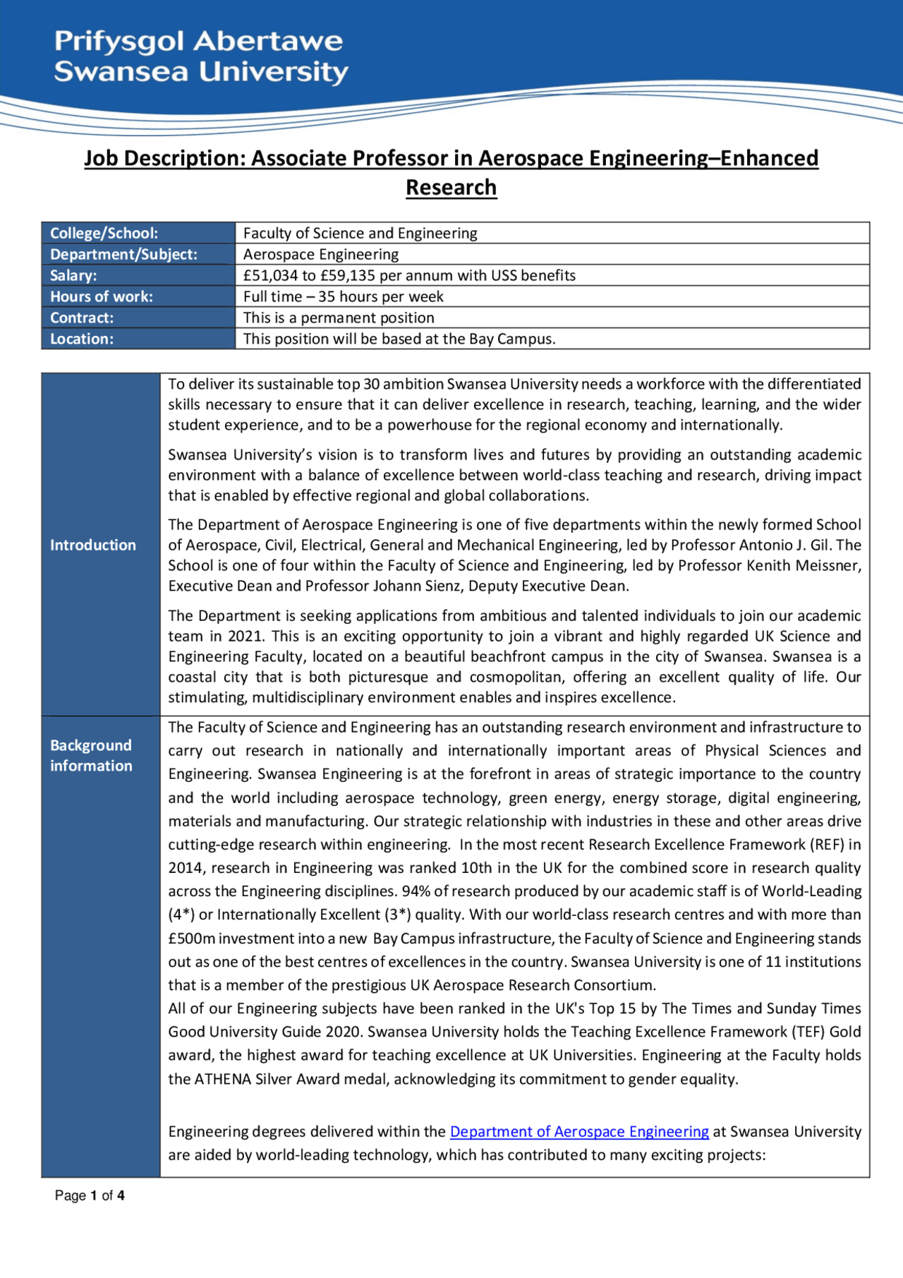 Associate Professor in Aerospace Engineering–Enhanced ... | Study notes ...