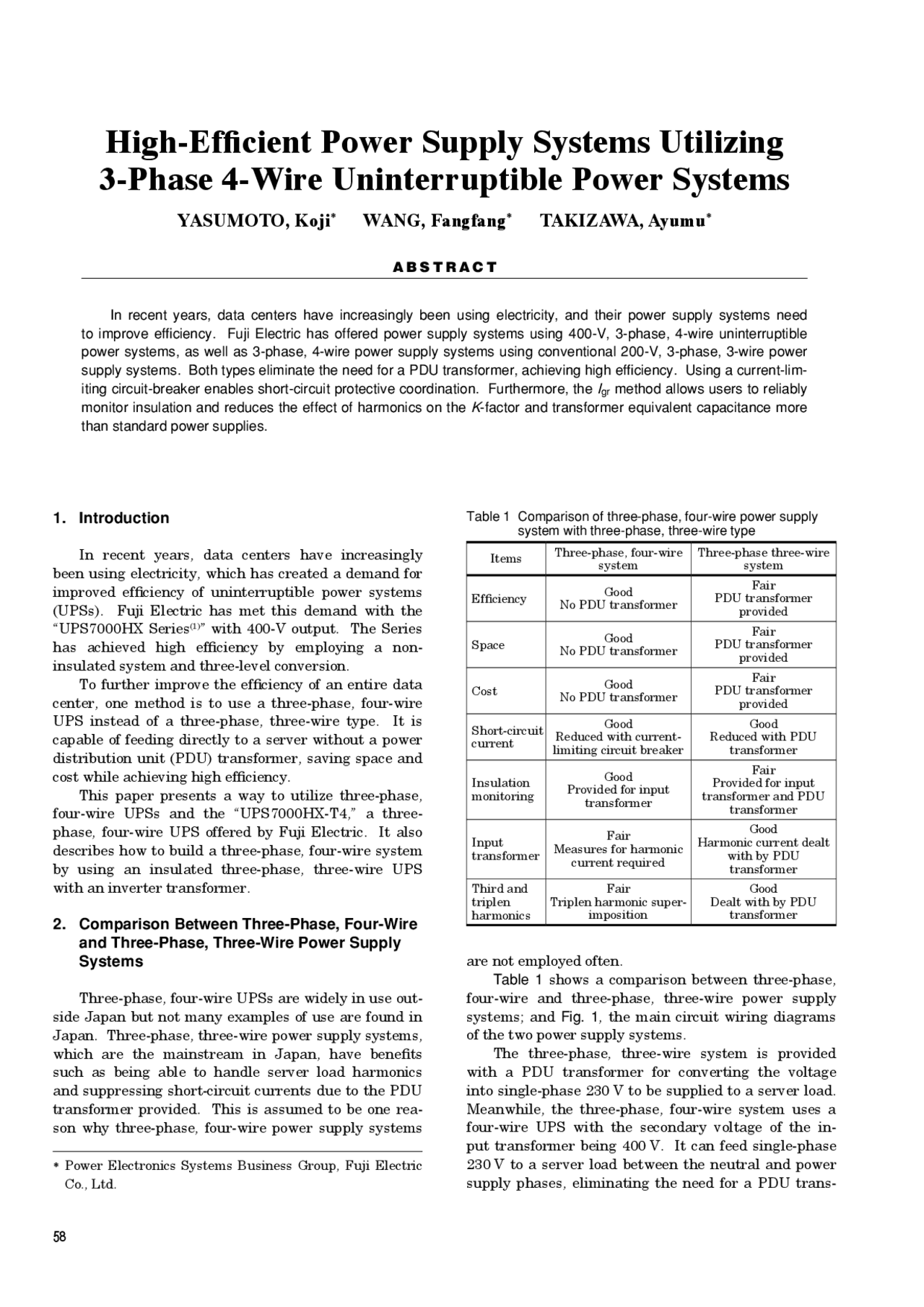High Efficient Power Supply Systems Utilizing 3 Phase 4 Wire