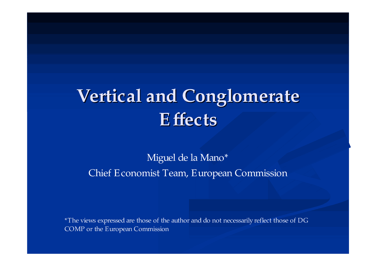 Vertical and Conglomerate Effects | Study notes Economic Analysis | Docsity