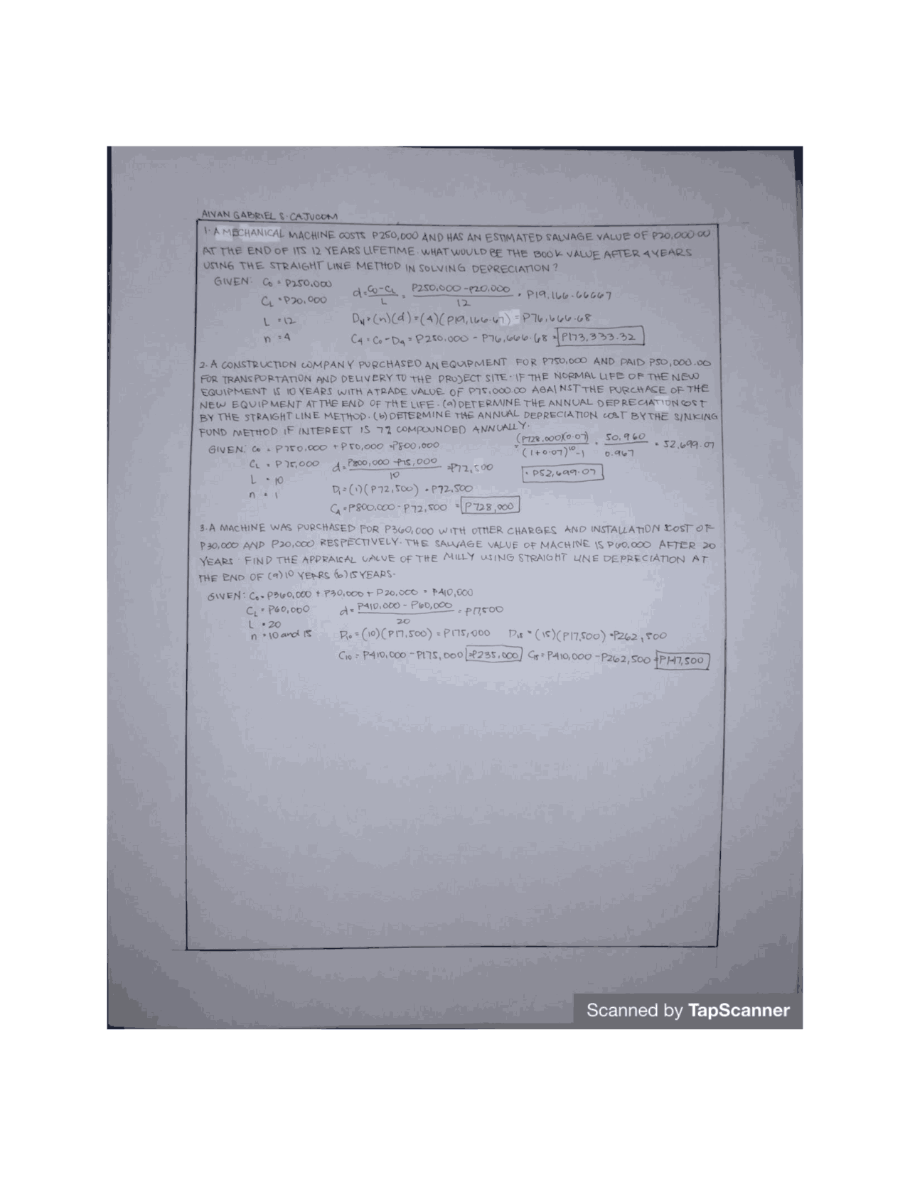 Depreciation Engineering Economy | Cheat Sheet Engineering Economy ...