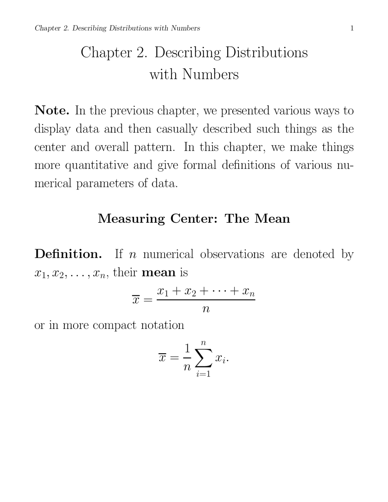 Chapter 2 Describing Distributions With Numbers Apuntes Historia