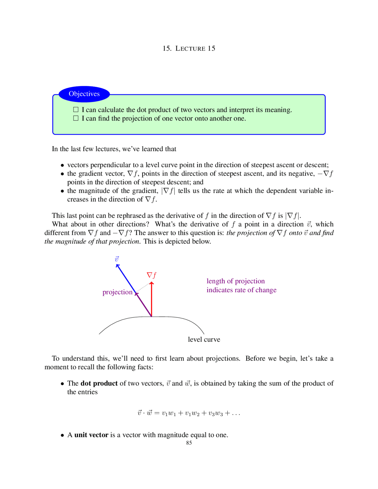 D I Can Calculate The Dot Product Of Two Vectors And Interpret Its