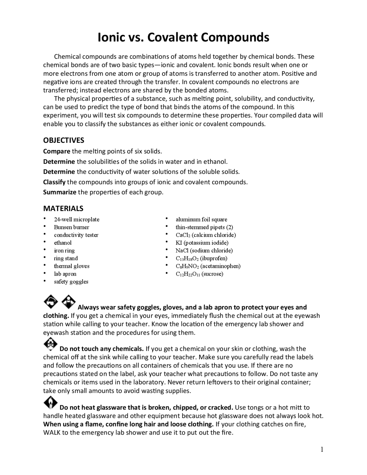 Ionic vs. Covalent Compounds | Summaries Chemistry | Docsity