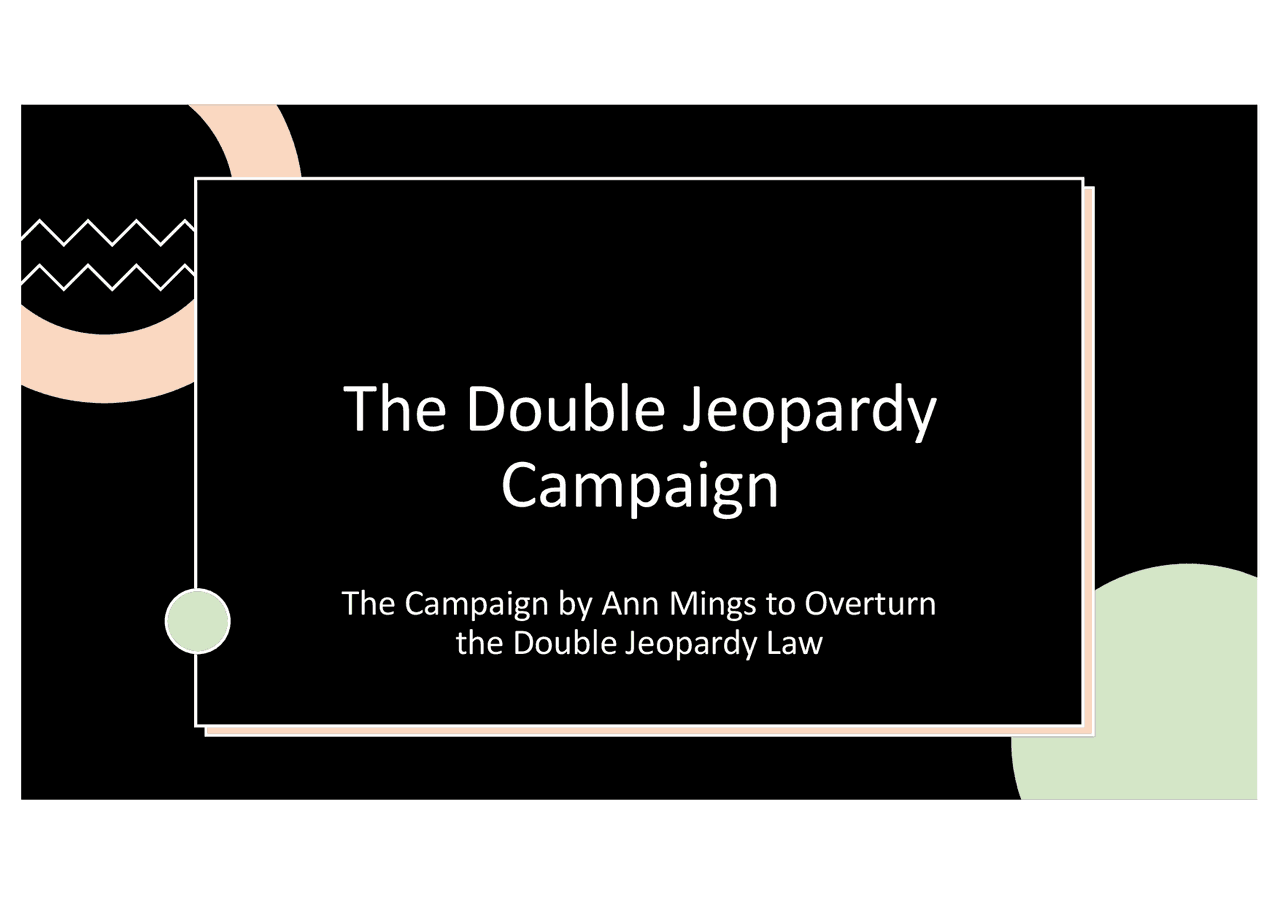 The Double Jeopardy Campaign and Sarah's Law: Fighting for Justice and ...