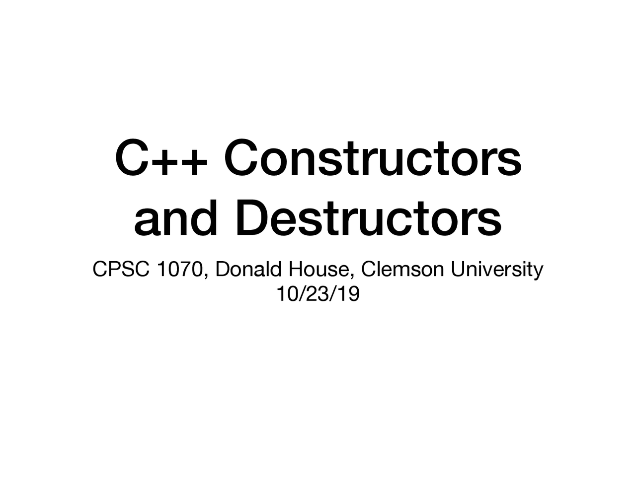 C Constructors And Destructors Exercises Object Oriented