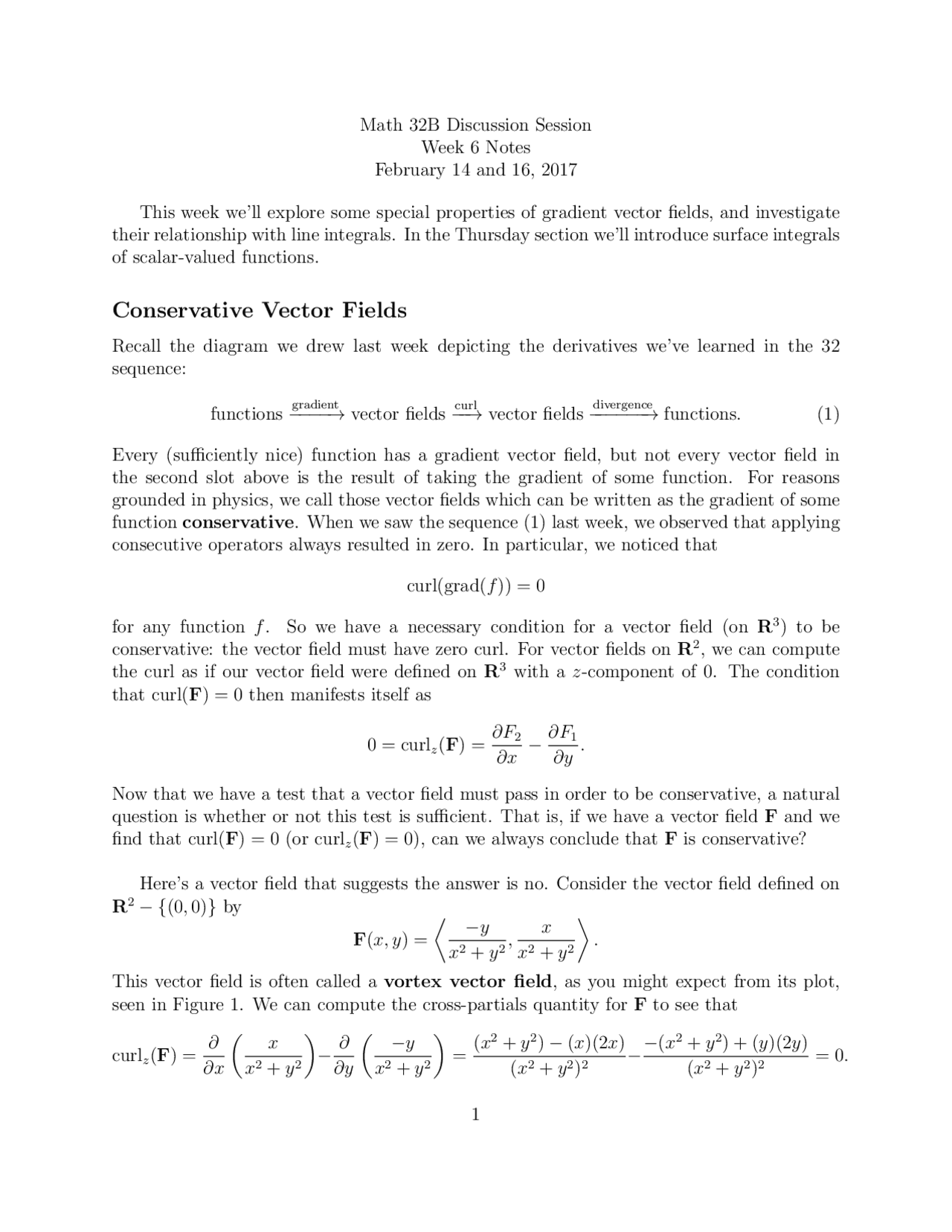 Conservative Vector Fields Lecture Notes Physics Docsity