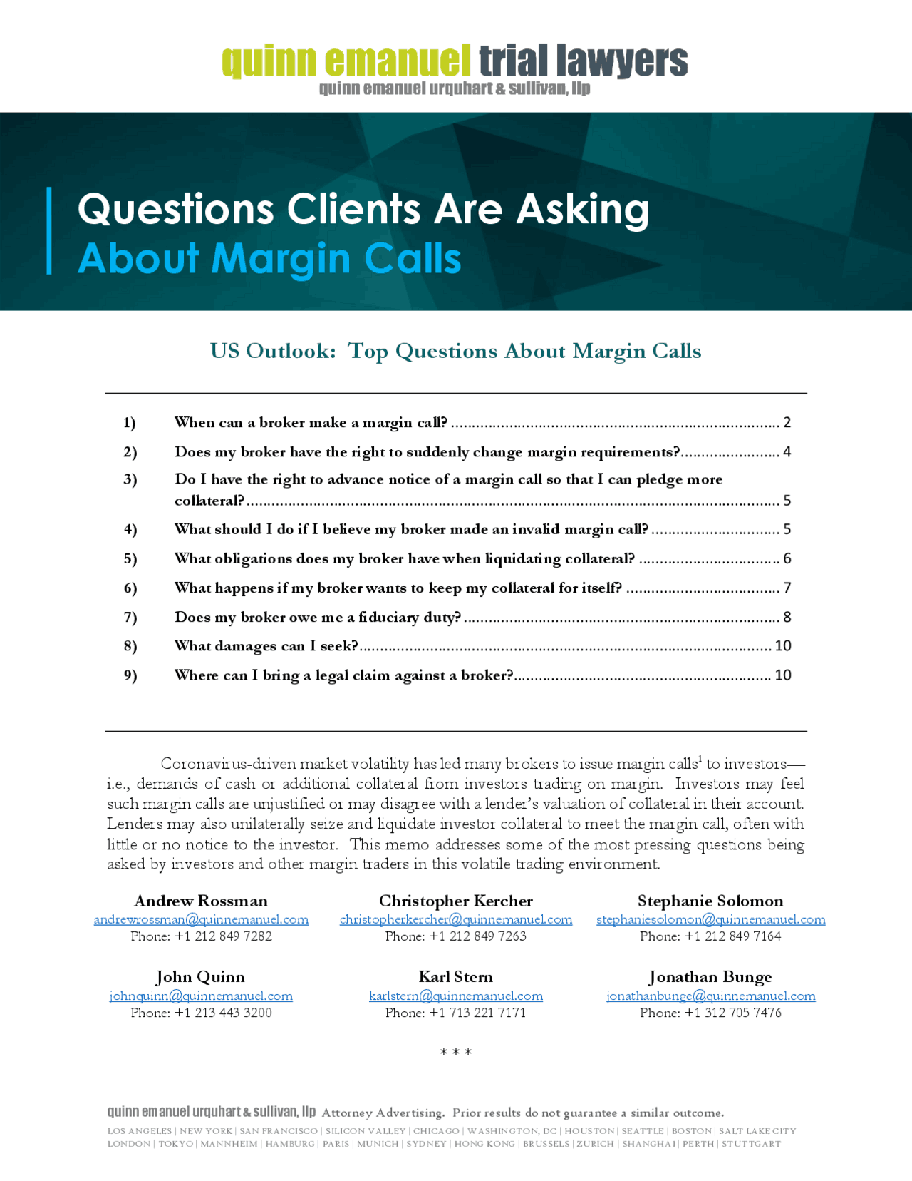 Margin Calls and Collateral Valuation in Volatile Markets: A Legal ...