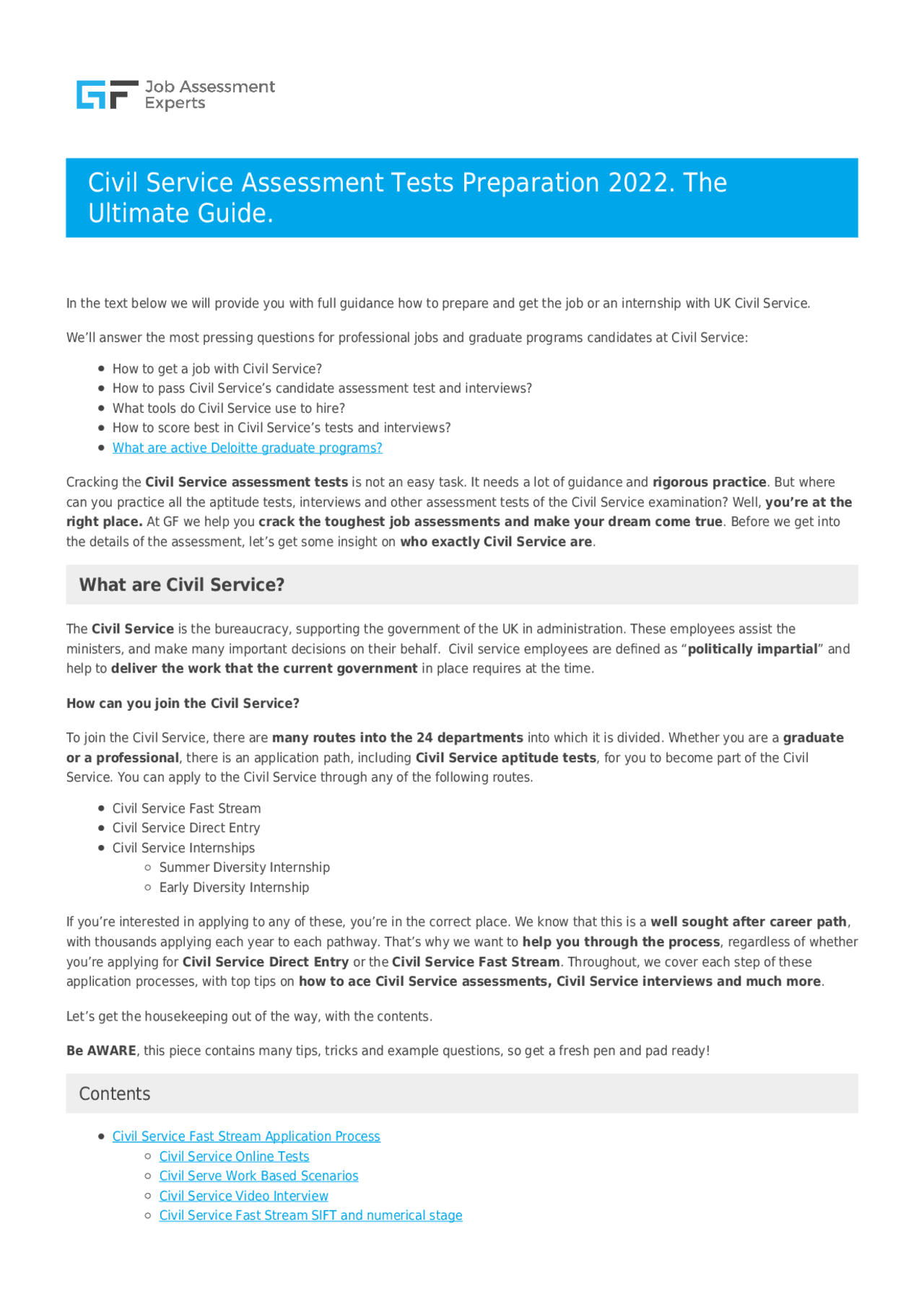 Civil Service Assessment Tests Preparation 2022. The ... | Study notes ...
