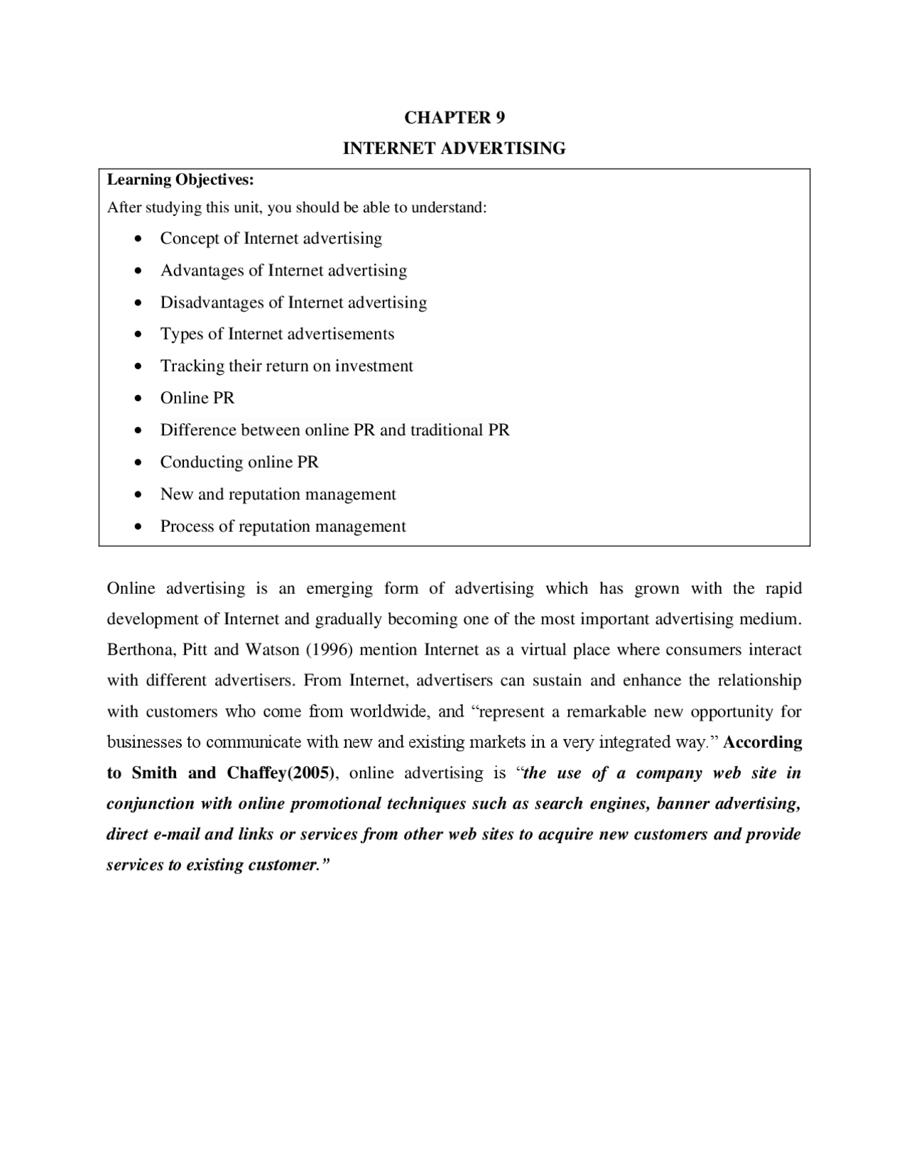 Chapter 9 Internet Advertising Lecture Notes Marketing Docsity