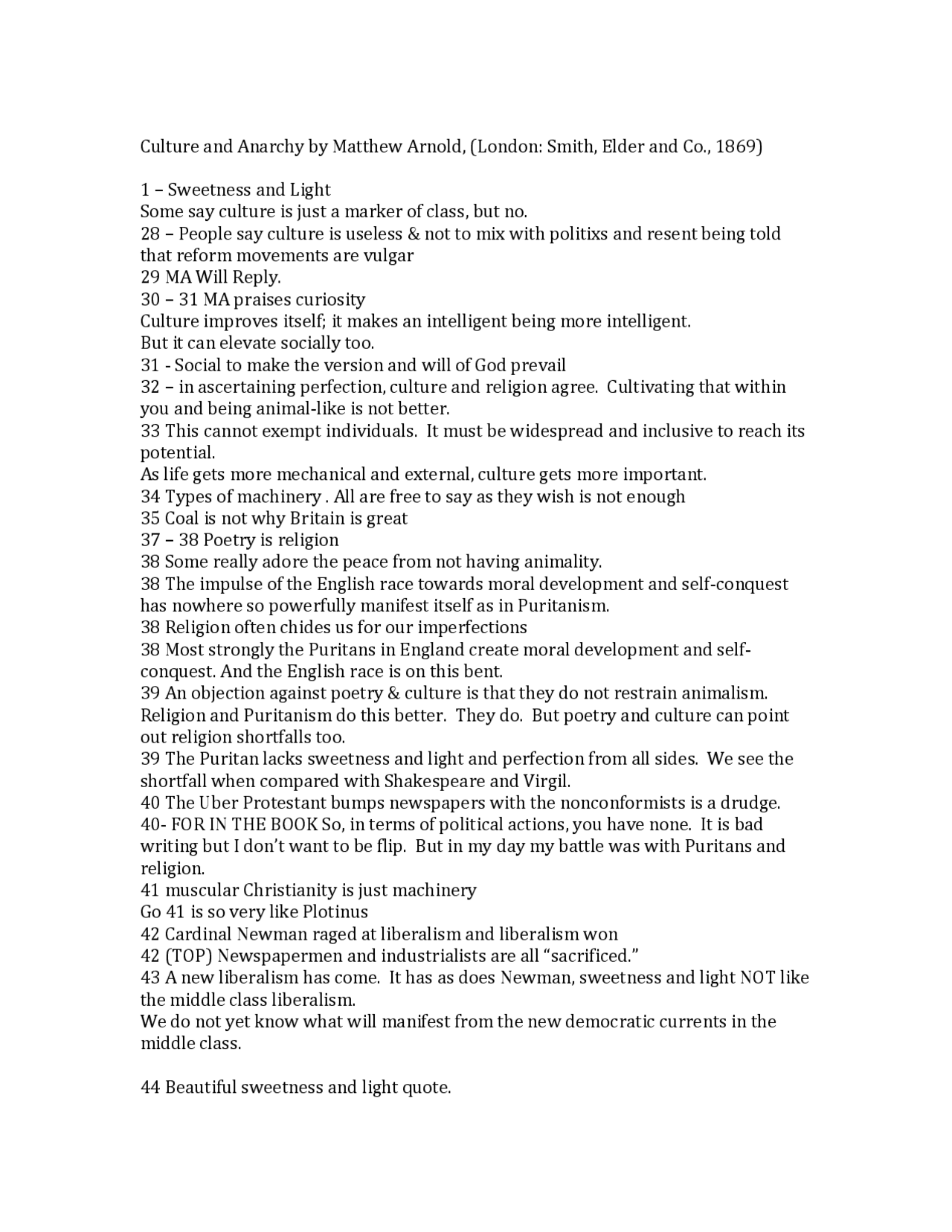 Culture and Anarchy: The Study and Pursuit of Perfection by Matthew ...